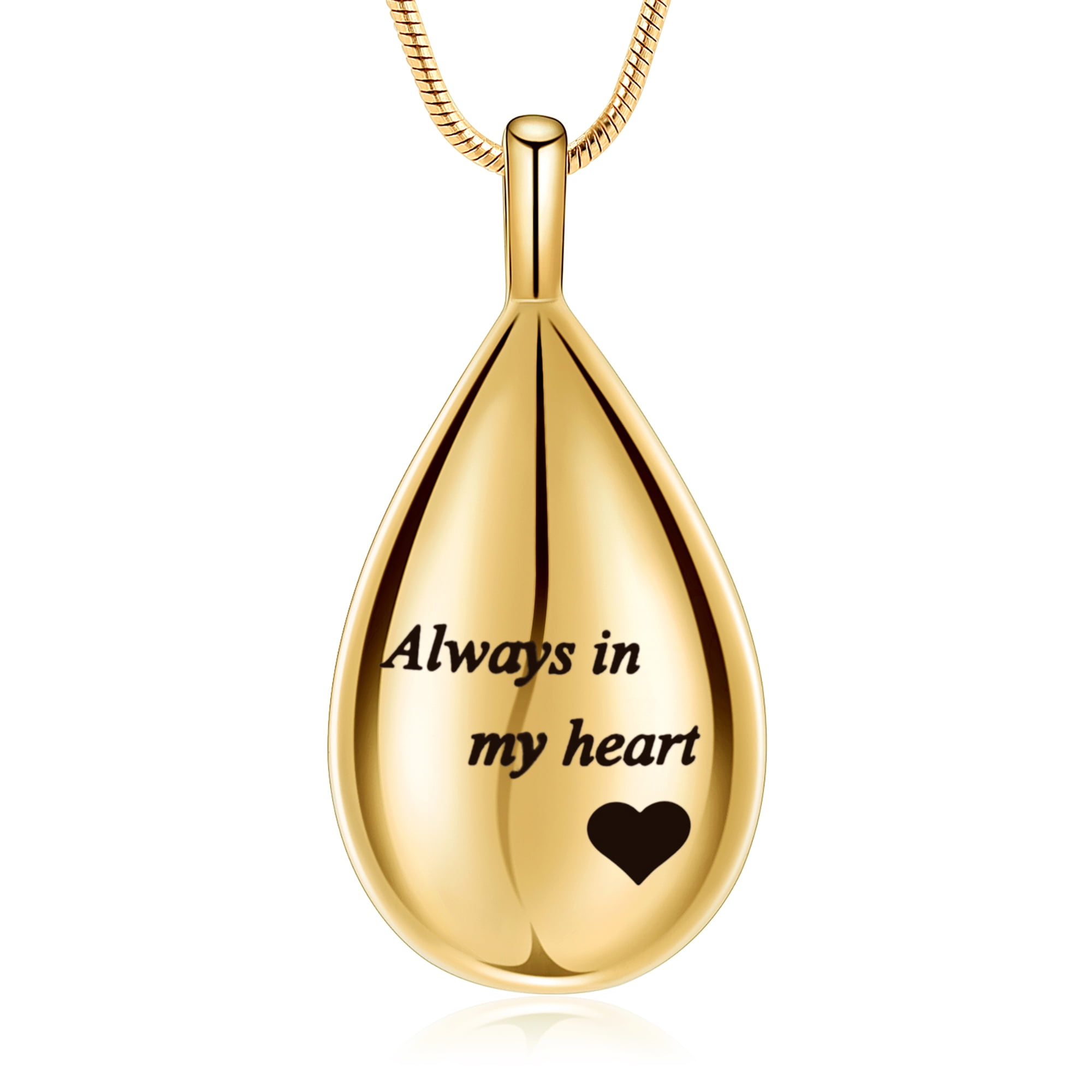 Carved Teardrop Urn Necklace for Ashes Cremation Jewelry Memorial ...