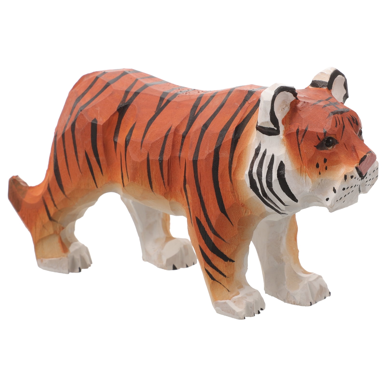 Eease Carved Tiger Desktop Decor Natural Wooden Tiger Wooden Tiger ...