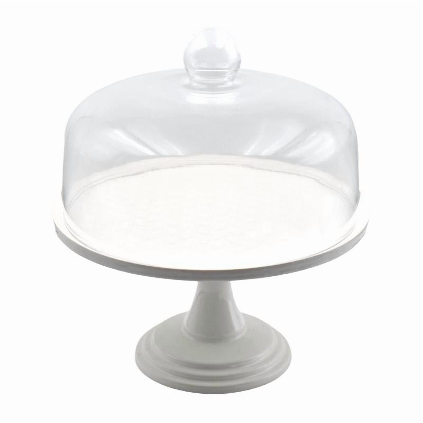 Carved Willow Cake Pedestal with Dome Glass Lid - Walmart.com