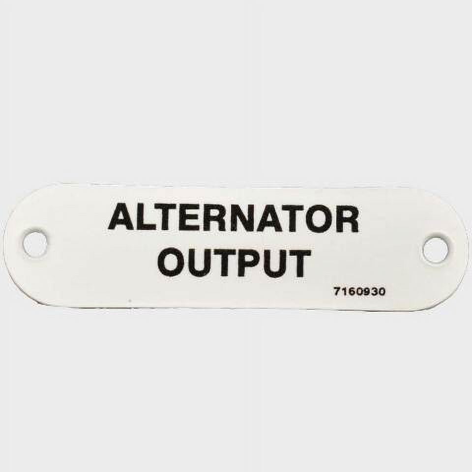 Carver Boat Alternator Output Label 7160930 | 2 3/4 Inch White Plastic ...