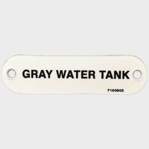 Carver Boat Gray Water Tank Label 7160905 | 2 3/4 x 3/4 Inch White ...