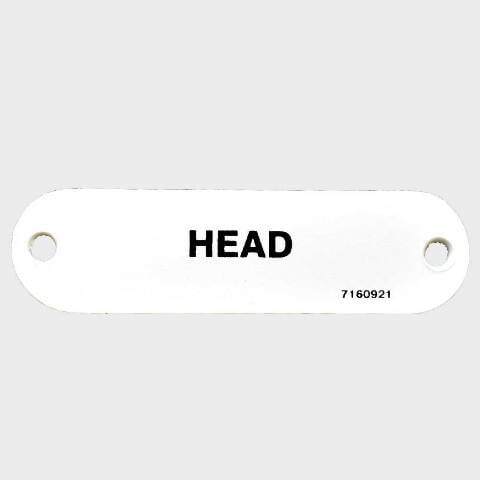 Carver Boat Head Label 7160921 | 2 3/4 x 3/4 Inch White Plastic ...