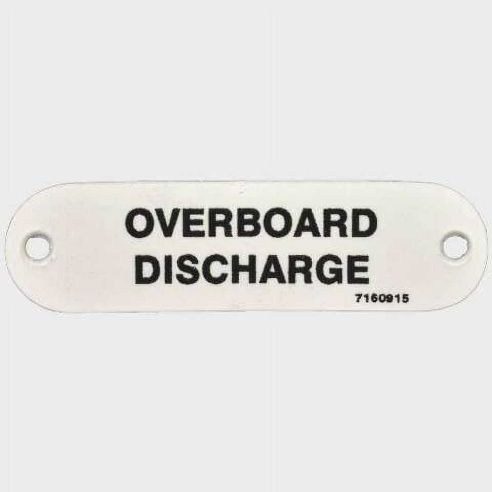 Carver Boat Overboard Discharge Label 7160921 | 2 3/4 x 3/4 Inch White ...