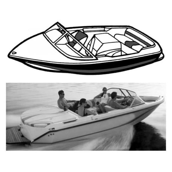 Carver CRV74101S-11 20 ft. Tournament Style SKI I-O Boat Cover - Mist ...