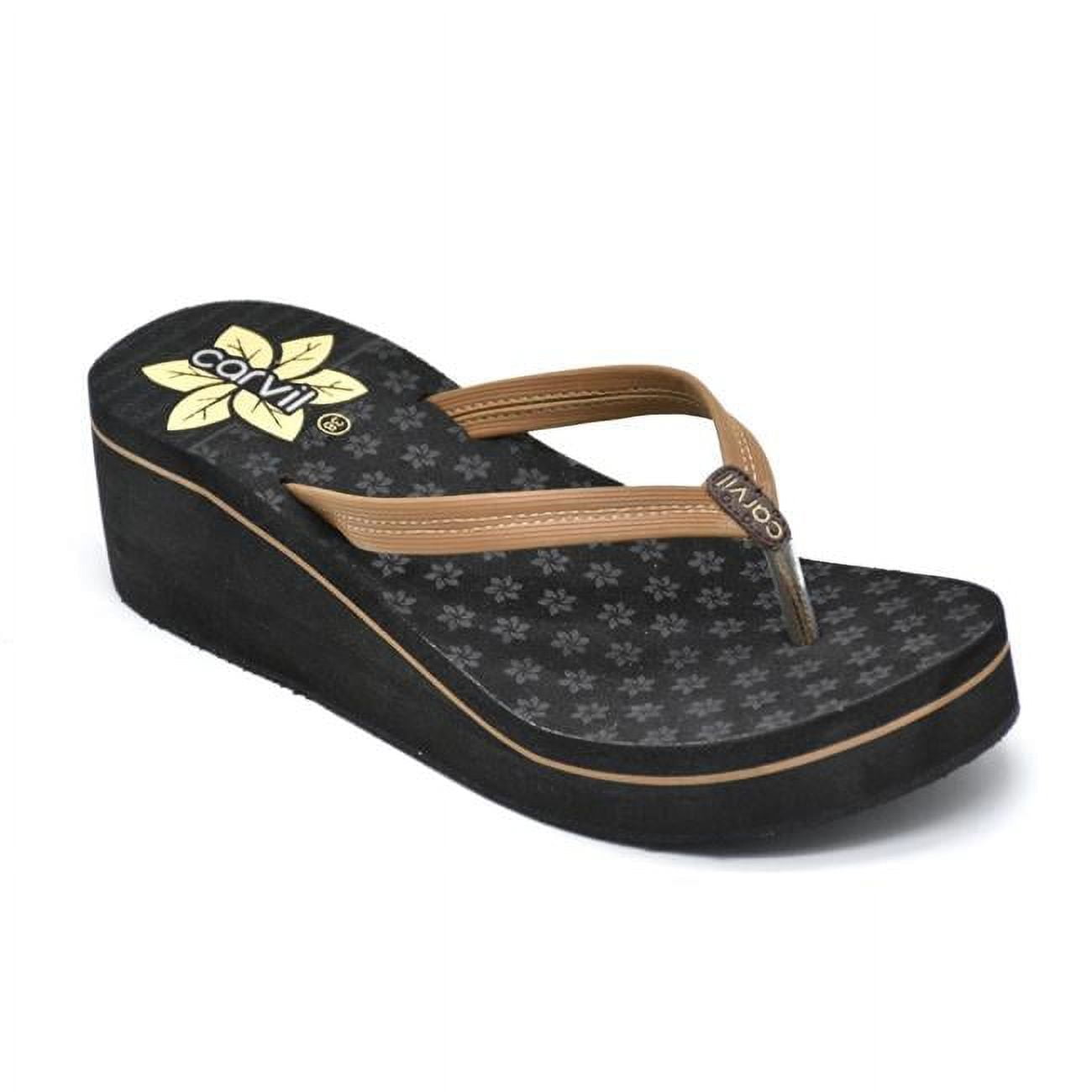 Carvil Sandals 5W.NIC.001.18.40 Nicole Women Wedge Heel Flip Flops ...