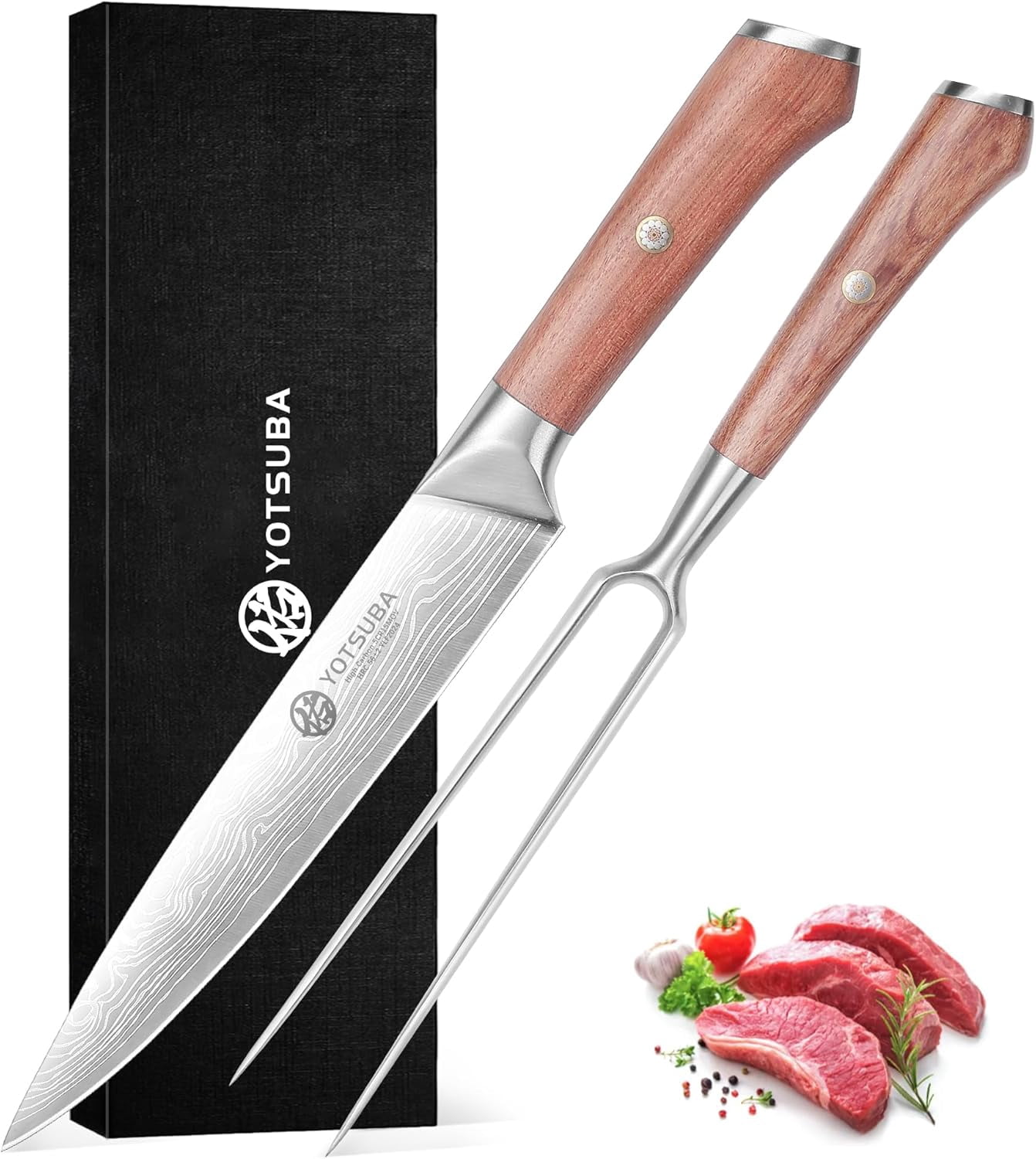 Carving Knife and Fork Set, Meat Cutting Knife, Razor-Sharp rman ...