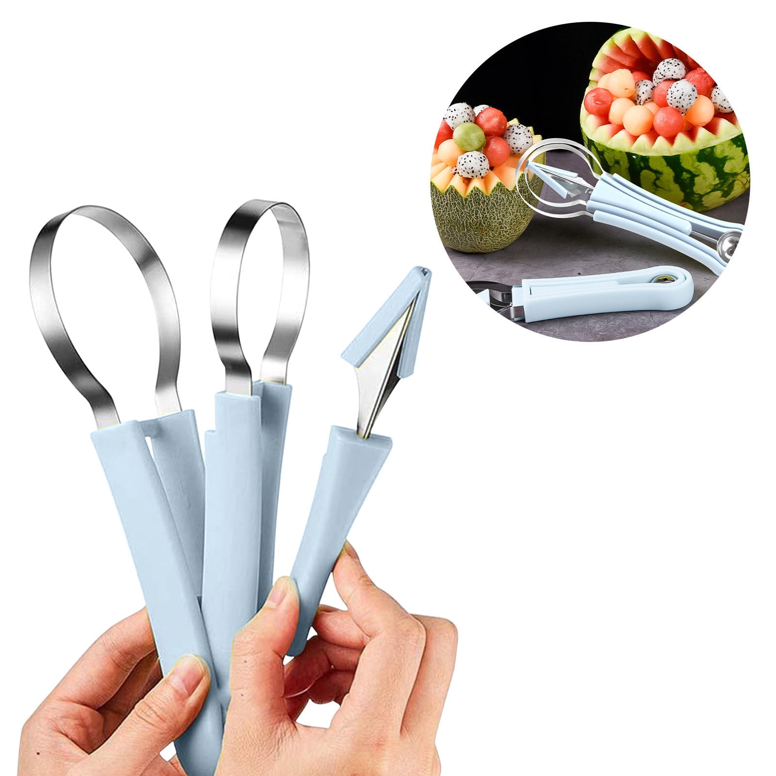 Carving Knife Set, Fruit Slicer Tool, Stainless Steel, 3-Piece, Home ...