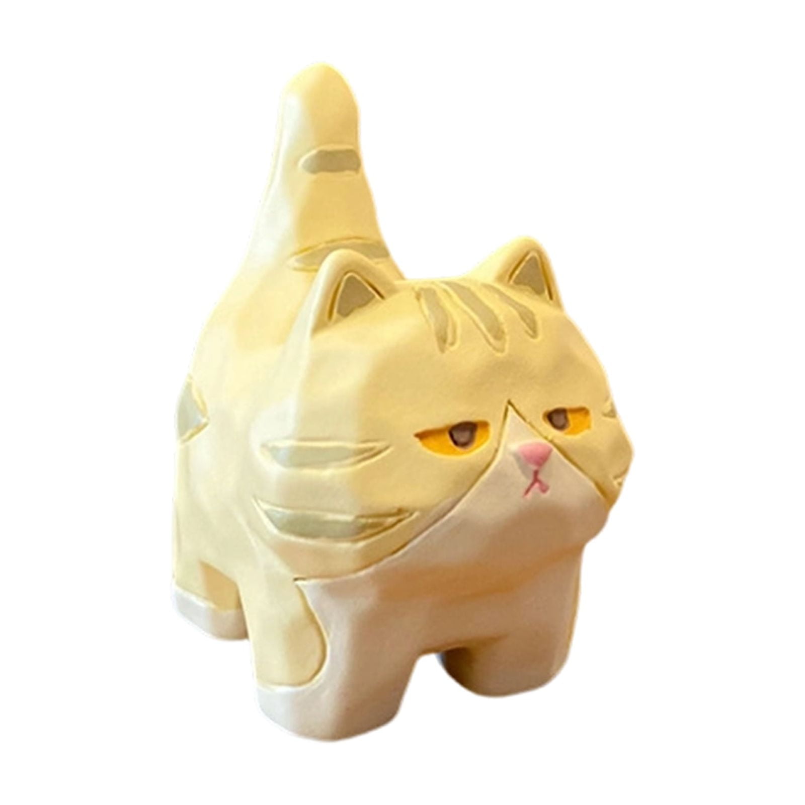 Carving Texture Resin Cats Statue with Standing Pose Miniature Kitten ...