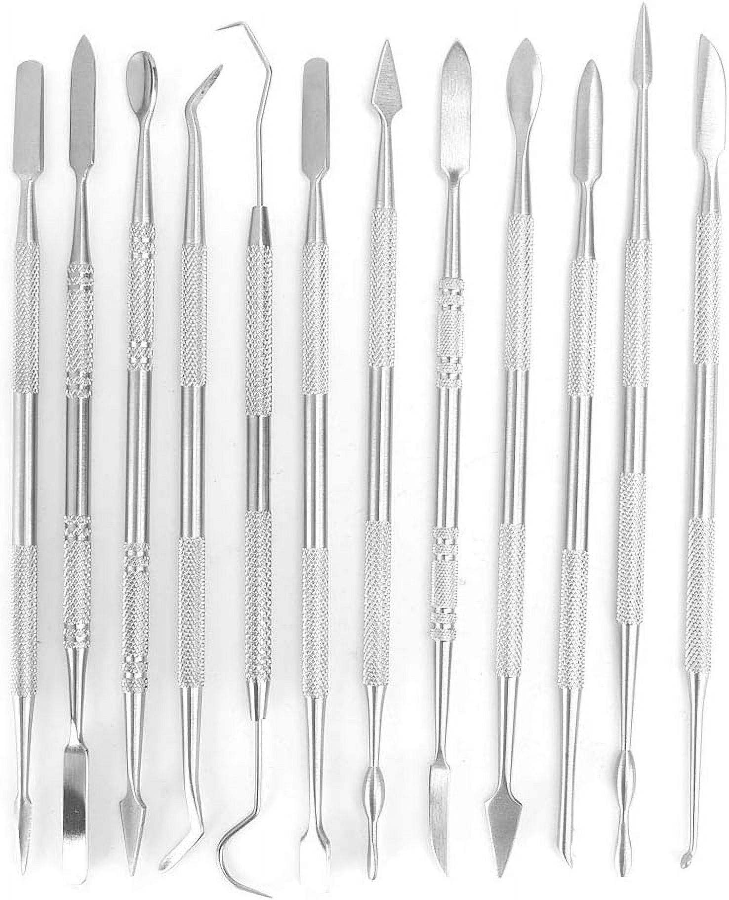 Carving Tool, Wax Carvers Set Double Ended Stainless Steel Polymer Pottery Clay Carving Tool ...