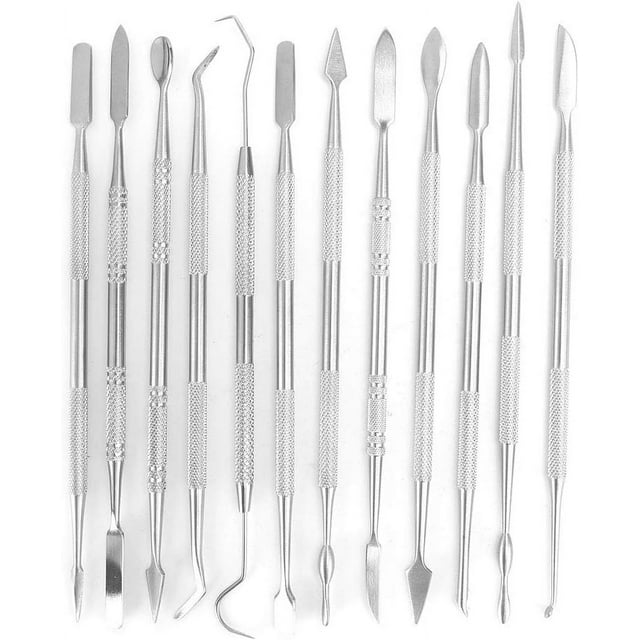 Carving Tool, Wax Carvers Set Double Ended Stainless Steel Polymer Pottery Clay Carving Tool ...