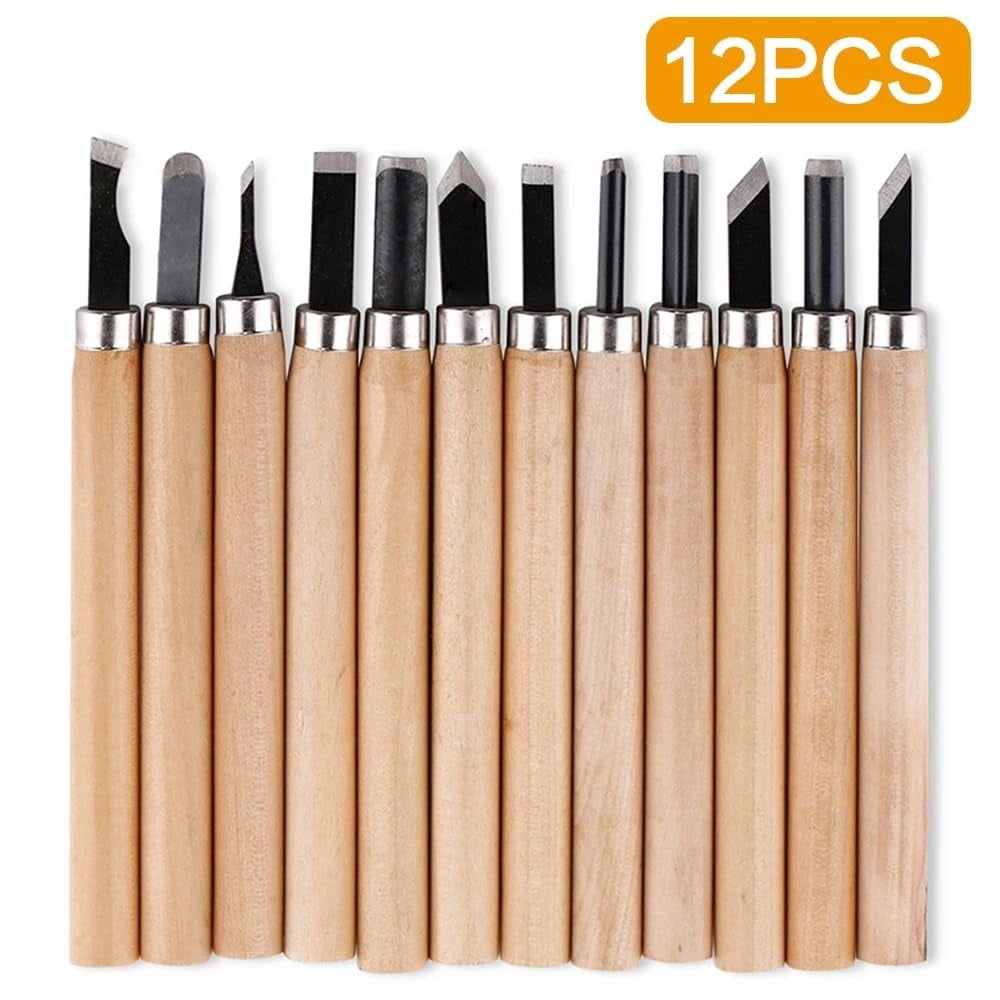 Carving Tools Set 12 Pieces Woodworking Carving Knife Tools Chisel Kit ...