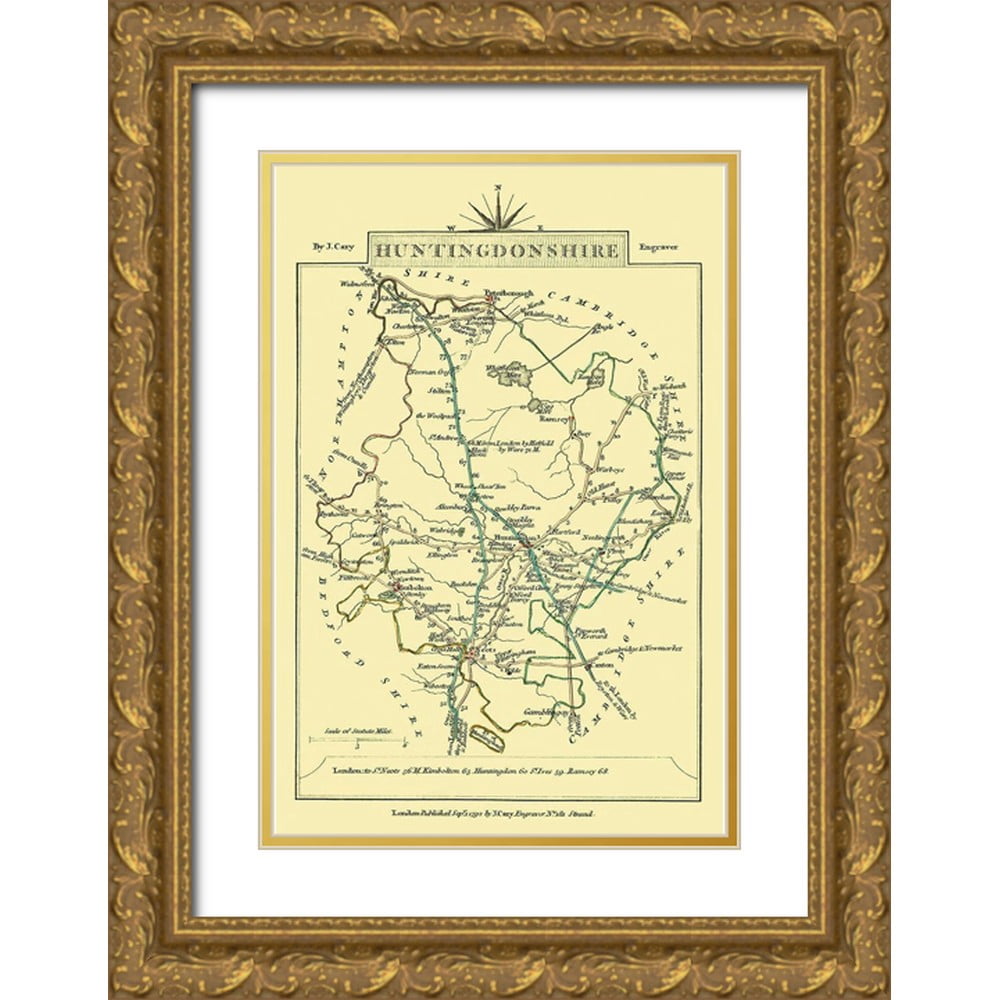 Cary 11x14 Gold Ornate Wood Framed with Double Matting Museum Art Print ...