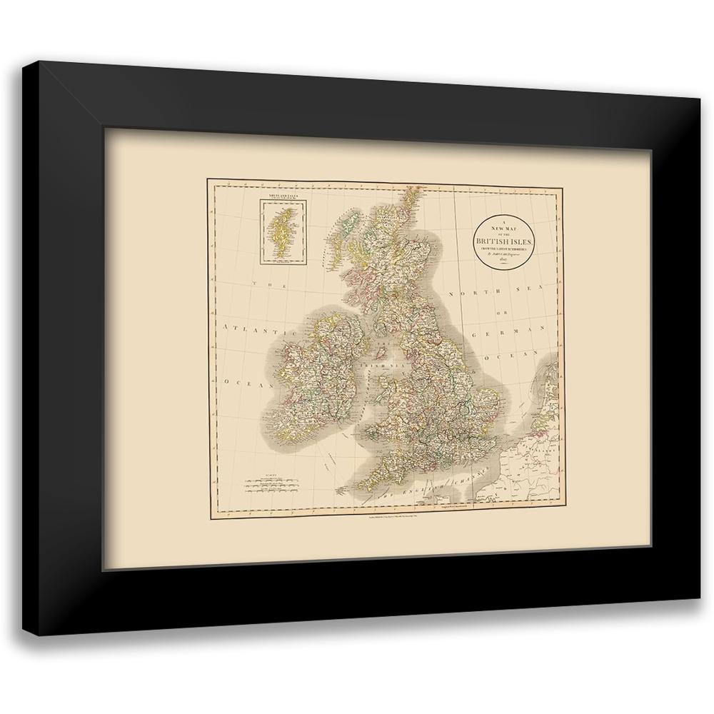 Cary 18x14 Black Modern Framed Museum Art Print Titled - British Isles ...
