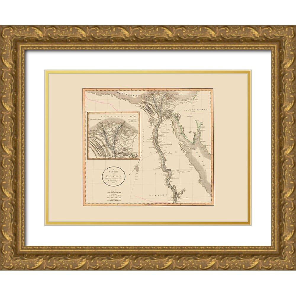 Cary 32x25 Gold Ornate Wood Framed with Double Matting Museum Art Print ...