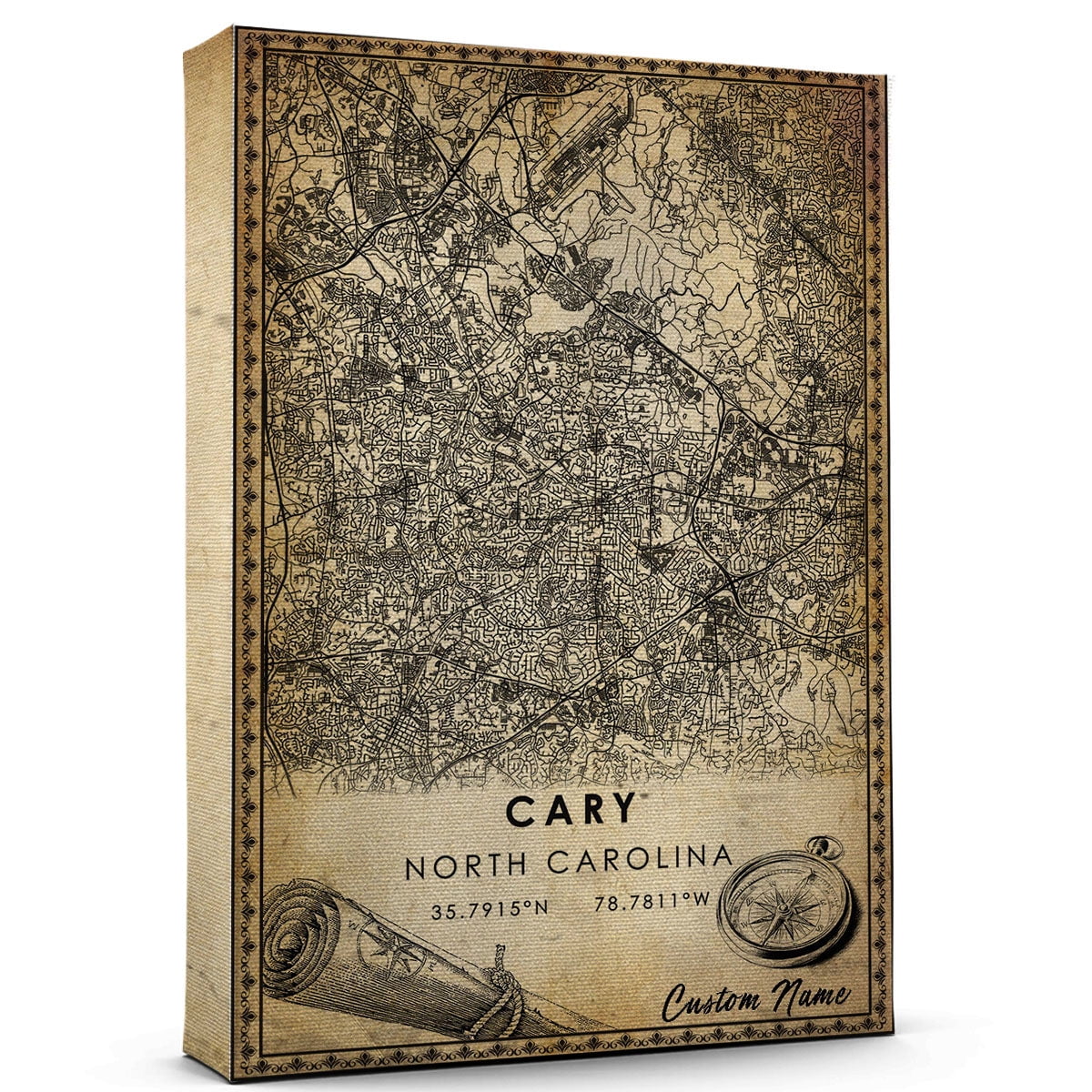 Cary Map Poster, South Carolina Map Art Poster, Canvas, Cary Map City ...