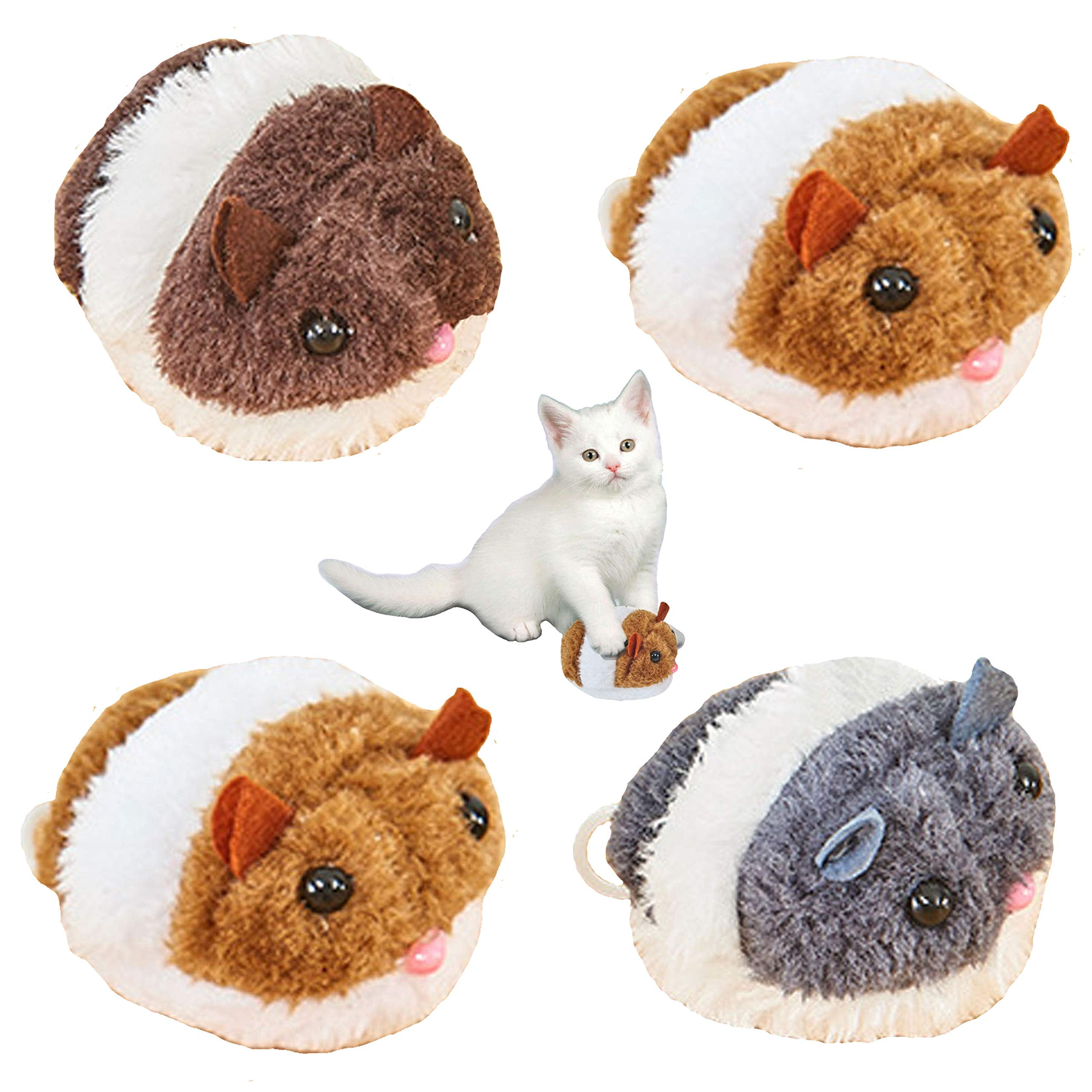 Carykon 4PCS Vibrating Drawstring Mouse Cat Catching Mouse Toy Funny ...