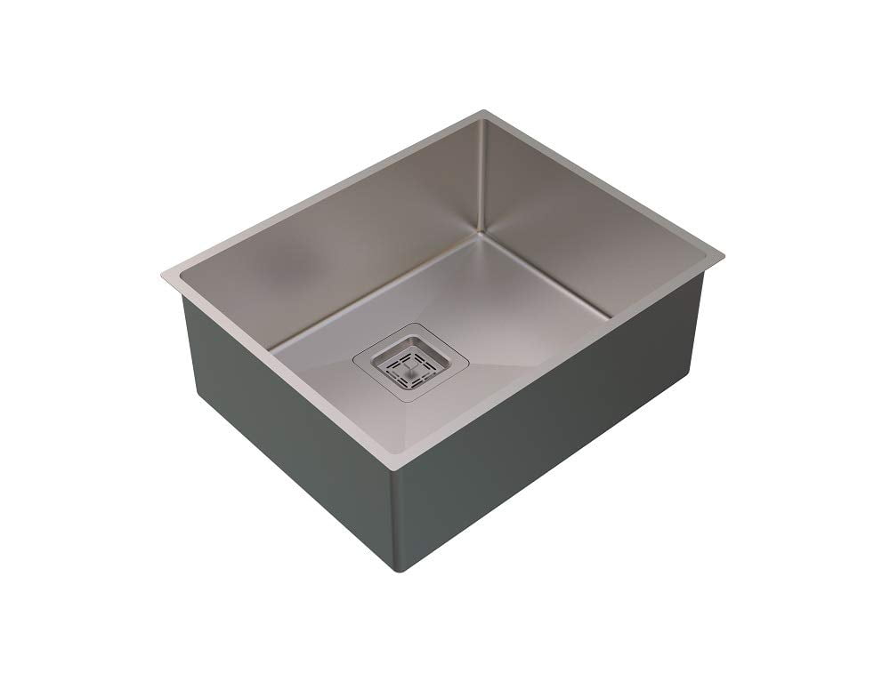 Carysil Quadro Q10 Series 304 Grade Stainless Steel Kitchen Sink 21x17x8 Inch 10mm Corner Radius ...