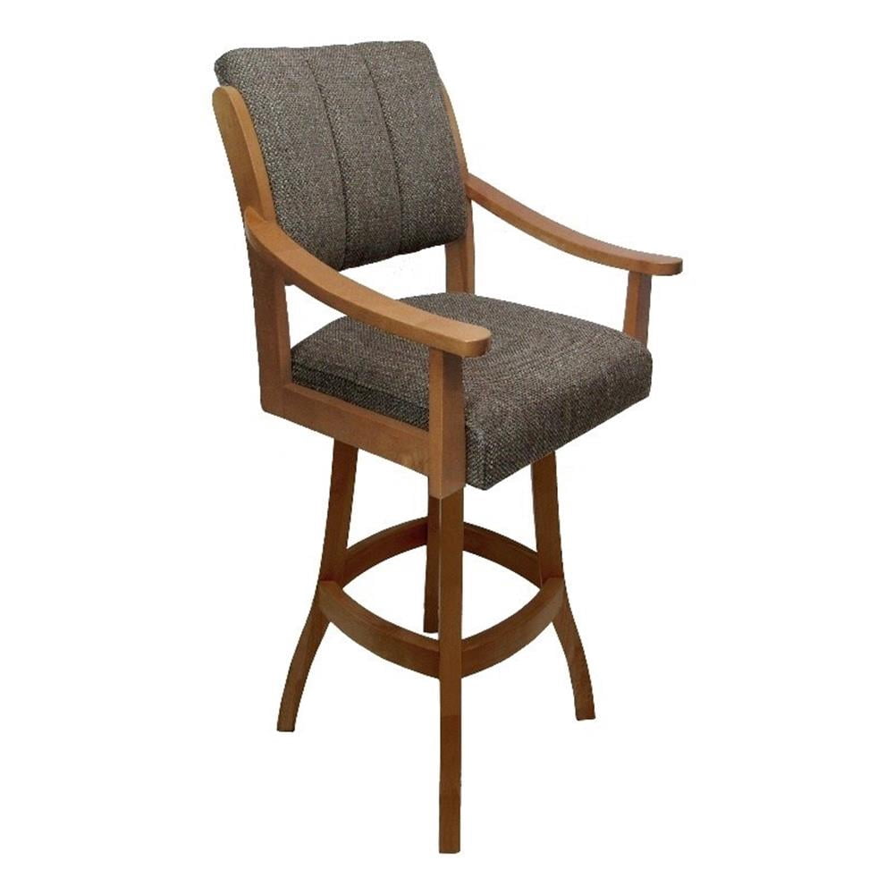 Casa Counter 26" Solid Wood Bar Stool - Plumley Cocoa Fabric on Honey ...