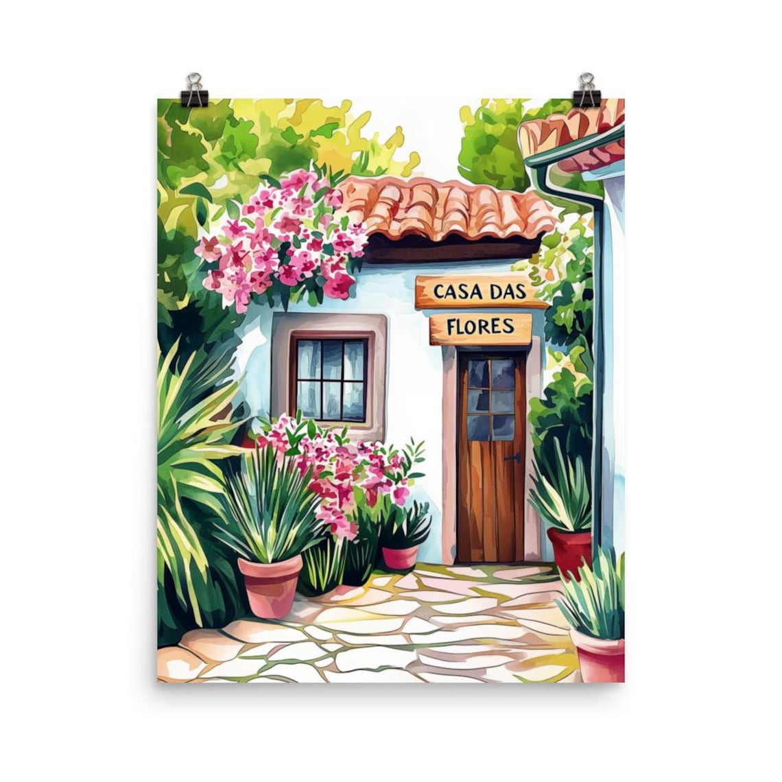 Casa Das Flores Print, Portugal Travel Art, Lisbon Wall Decor, Iberian ...