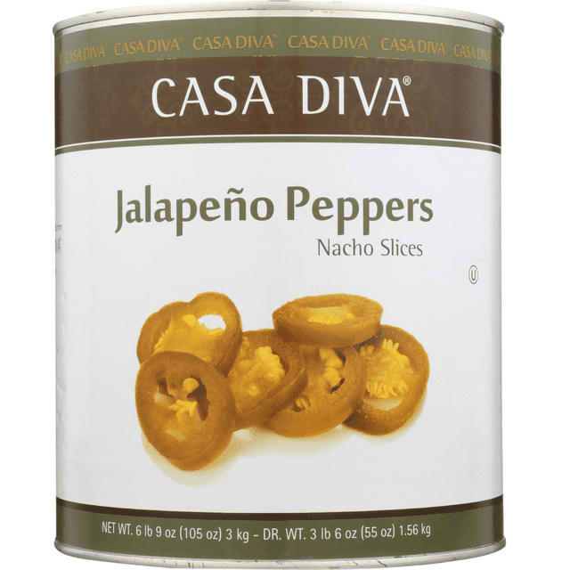Casa Diva Hot Mexican Pickled Nacho Sliced Jalapeno Peppers, 1 gal Pack ...