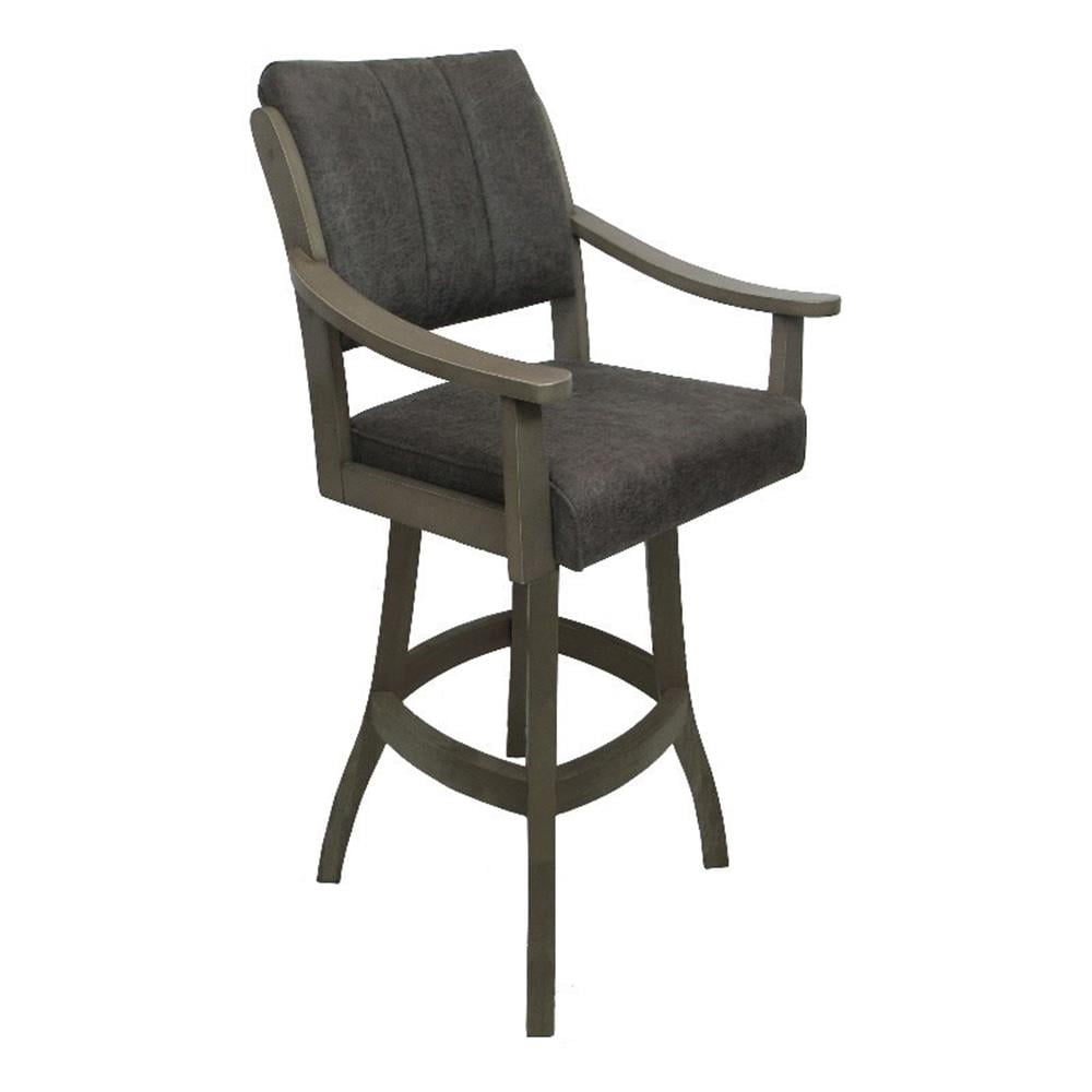 Casa Extra Tall 34" Solid Wood Bar Stool - Northwest Elk Fabric -Asian ...