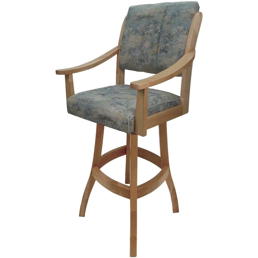 Casa Extra Tall 34" Solid Wood Bar Stool - Poet Sky (Blue) on Natural ...