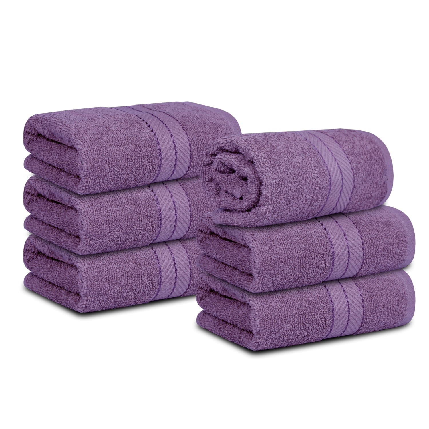 Casa Lino 6Pc Hand Towels for Gym & Spa (24" x 16") 100% Cotton, 400GSM ...