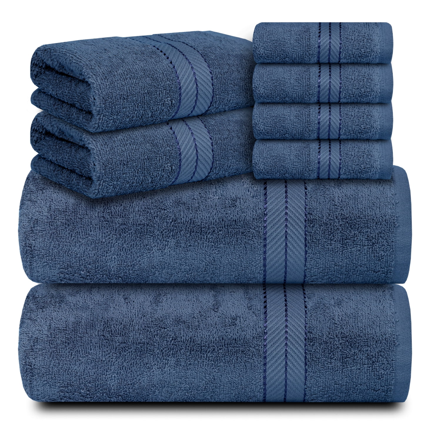 Casa Lino 8Pc Premium Bath Towel Set (2 Bath Towels, 4 Washcloths, 2 ...