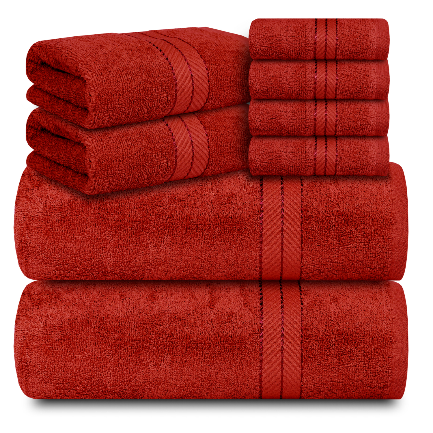 Casa Lino 8Pc Premium Bath Towel Set (2 Bath Towels, 4 Washcloths, 2 ...