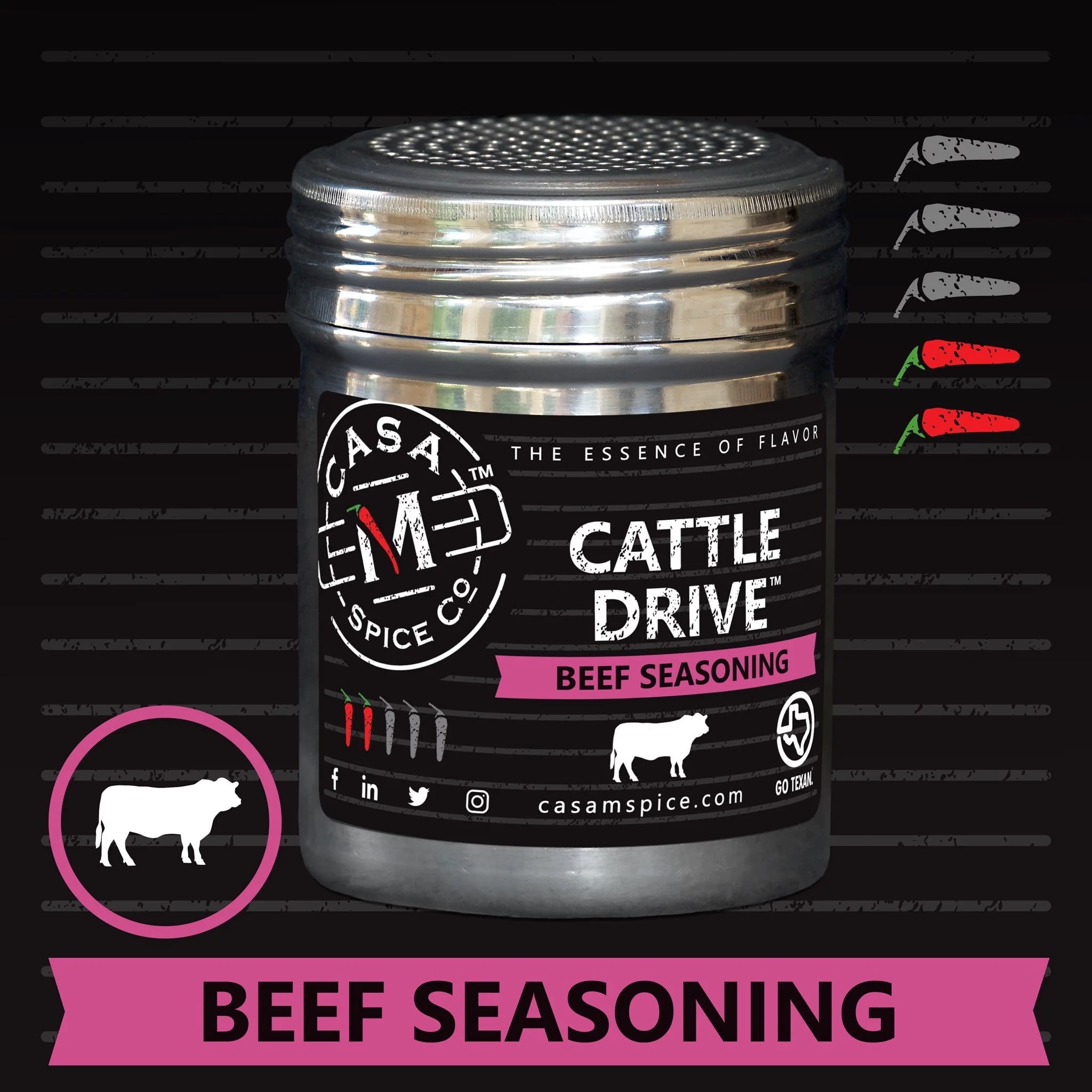 Casa M Spice Co® Cattle Drive® Beef Seasoning — Gourmet Steak Rub Rib ...