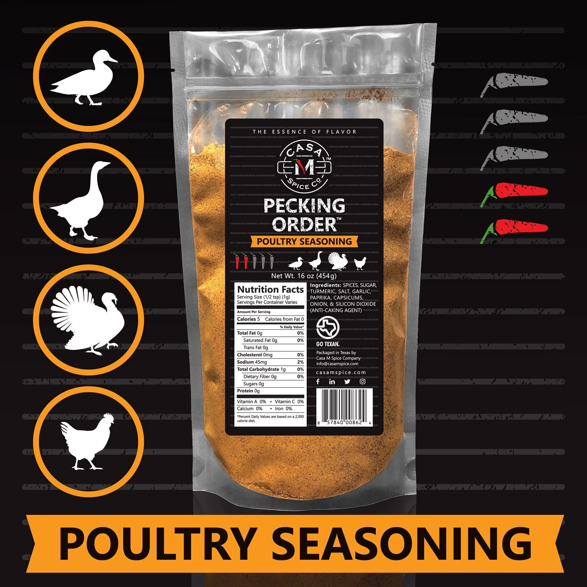 Casa M Spice Co® Pecking Order® Poultry Seasoning — Gourmet Poultry Rub ...