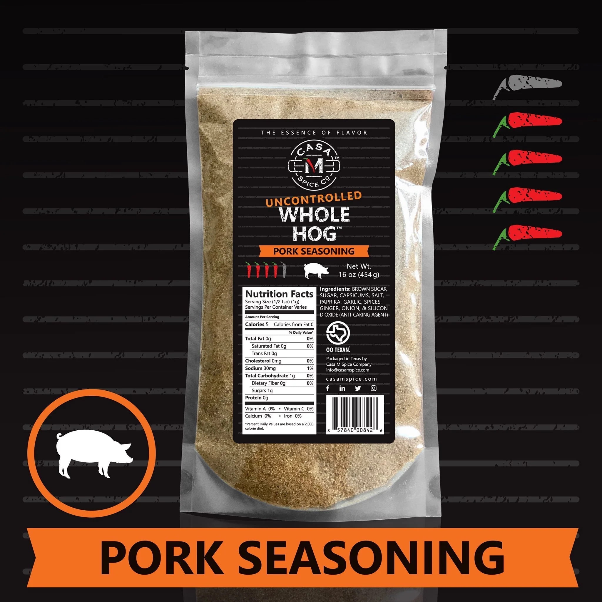 Casa M Spice Co® Uncontrolled Whole Hog® Pork Seasoning —Gourmet Pork ...