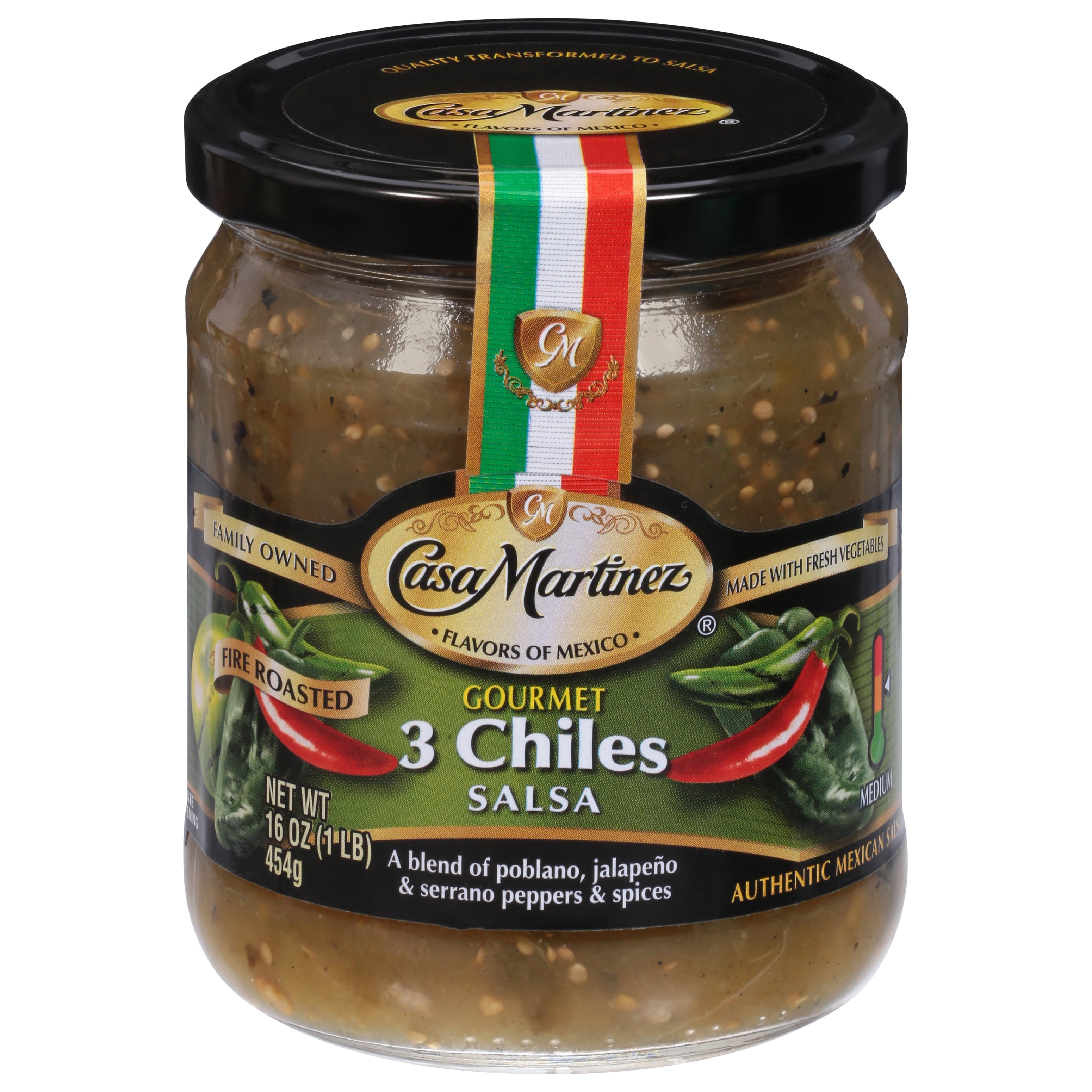 Casa Martinez Salsa 3 Chiles 16 oz (Pack of 6) - Walmart.com