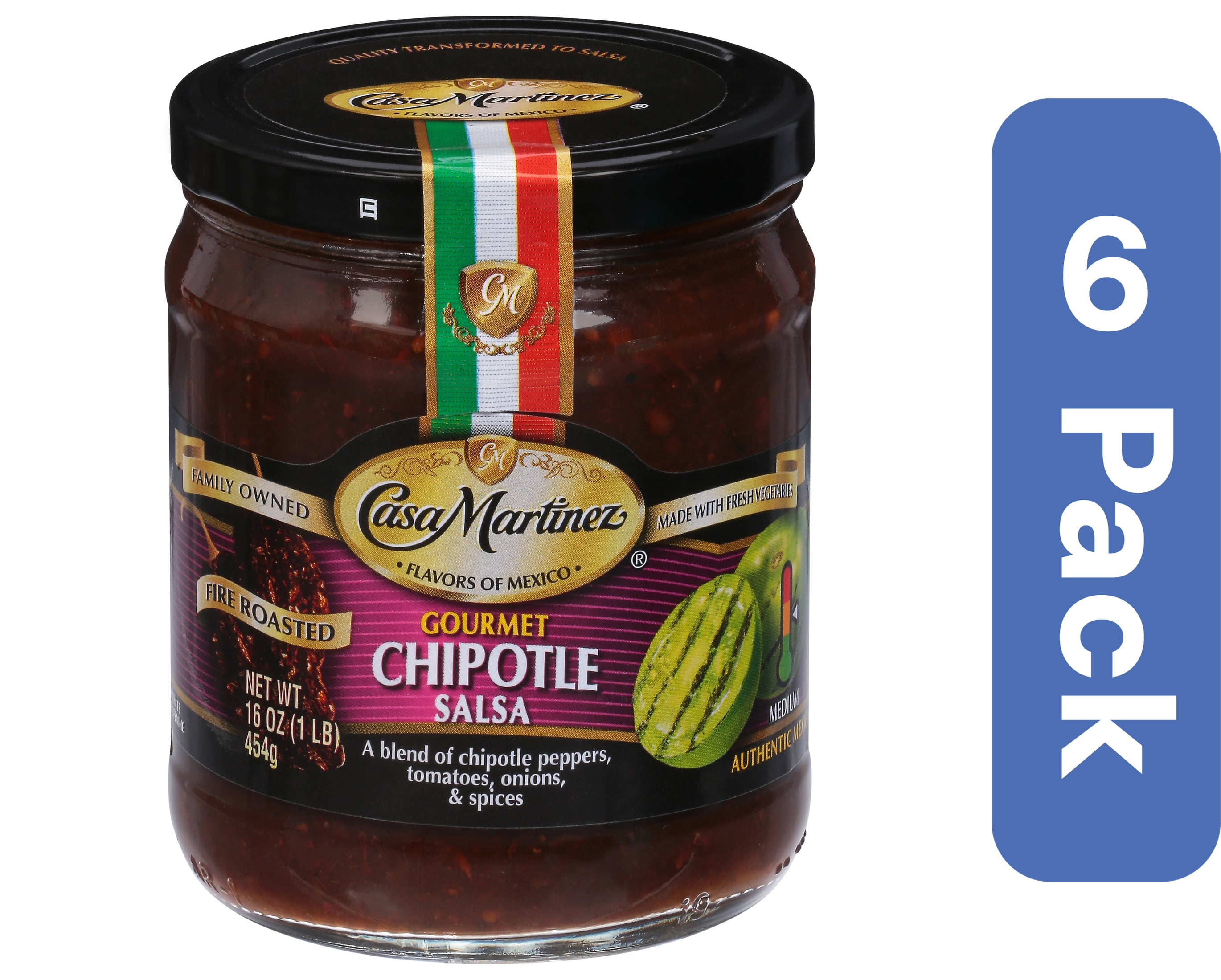 Casa Martinez Salsa Chipotle Fire Roasted 16 oz (Pack Of 6) - Walmart.com