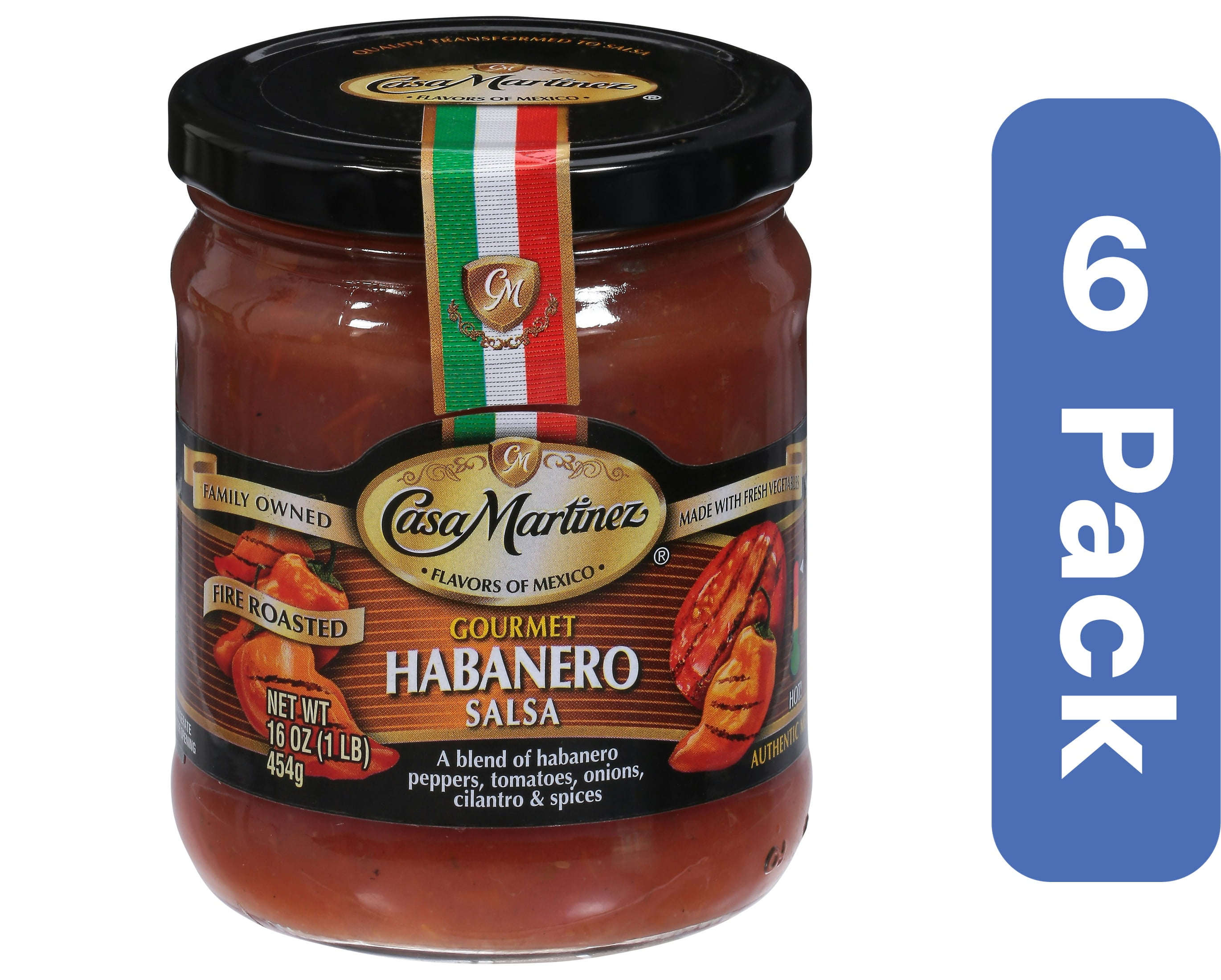Casa Martinez Salsa Habanero Fire Roasted 16 oz (Pack of 6) - Walmart.com