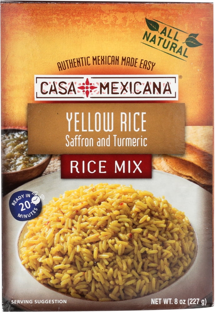 Casa Mexicana Yellow Rice, 8 oz Pack of 12, Saffron and Turmeric ...