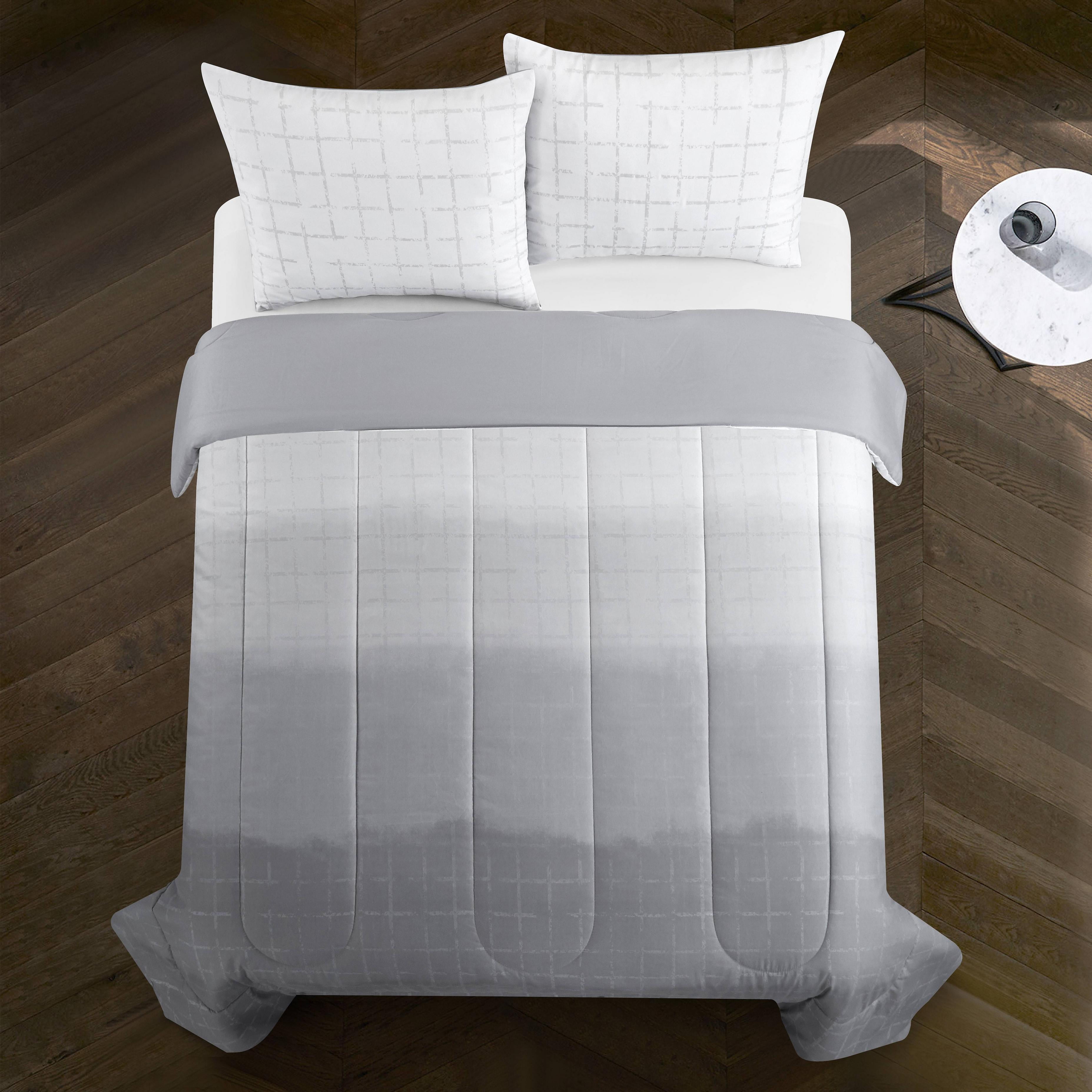 Casa Ombre Metallic Comforter Set, Full/Queen, Grey - Walmart.com