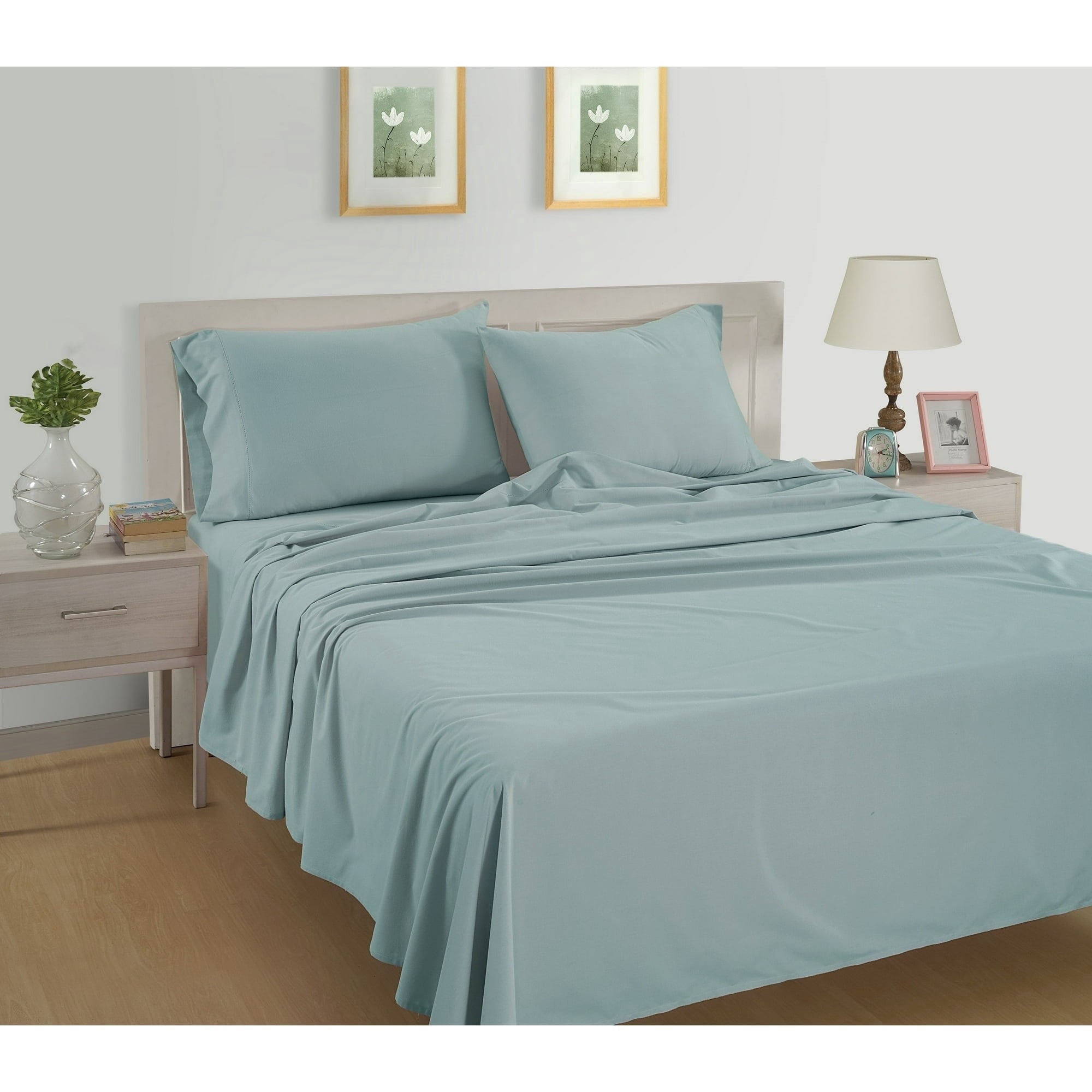Casa Platino 100% Cotton 4 Piece Percale Full Size Bed Sheets Set, Fits ...