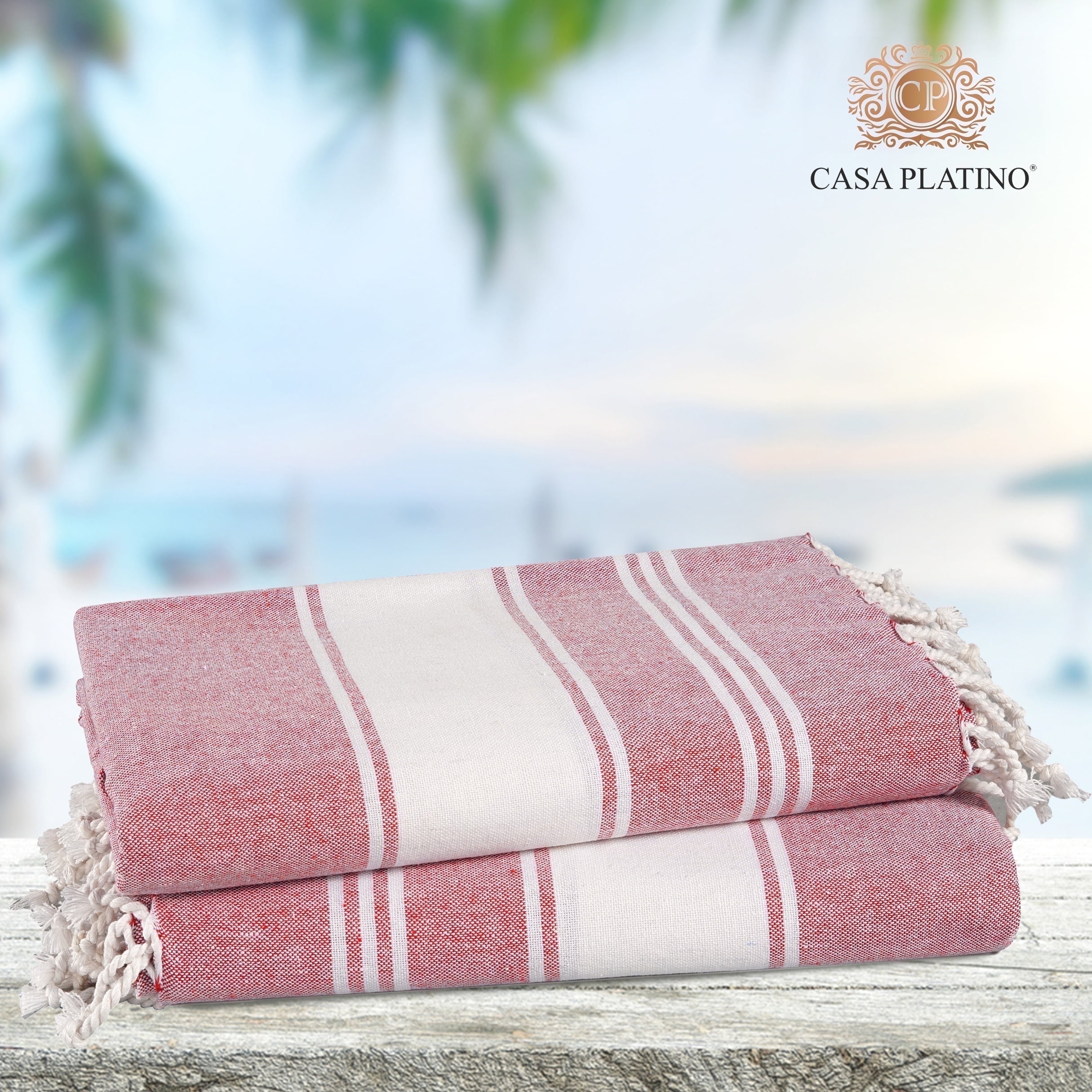 Casa Platino Quick Dry 100% Cotton Beach Towel, 39"x71", 2 Pack with Bag - Cashmere Rose ...
