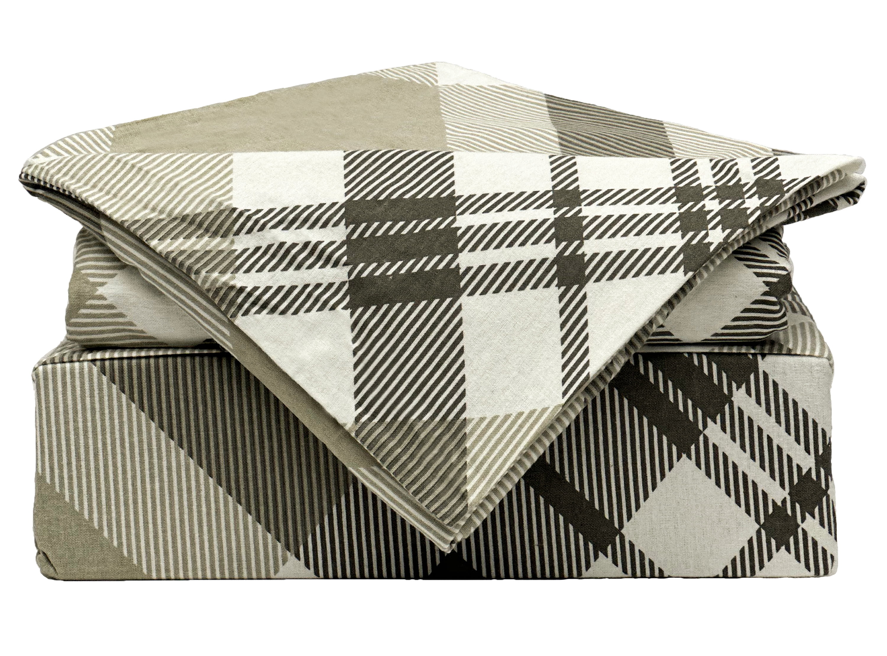 Casa Platino 100% Cotton Flannel Bed Sheet Set 4 Piece Deep Pocket ...