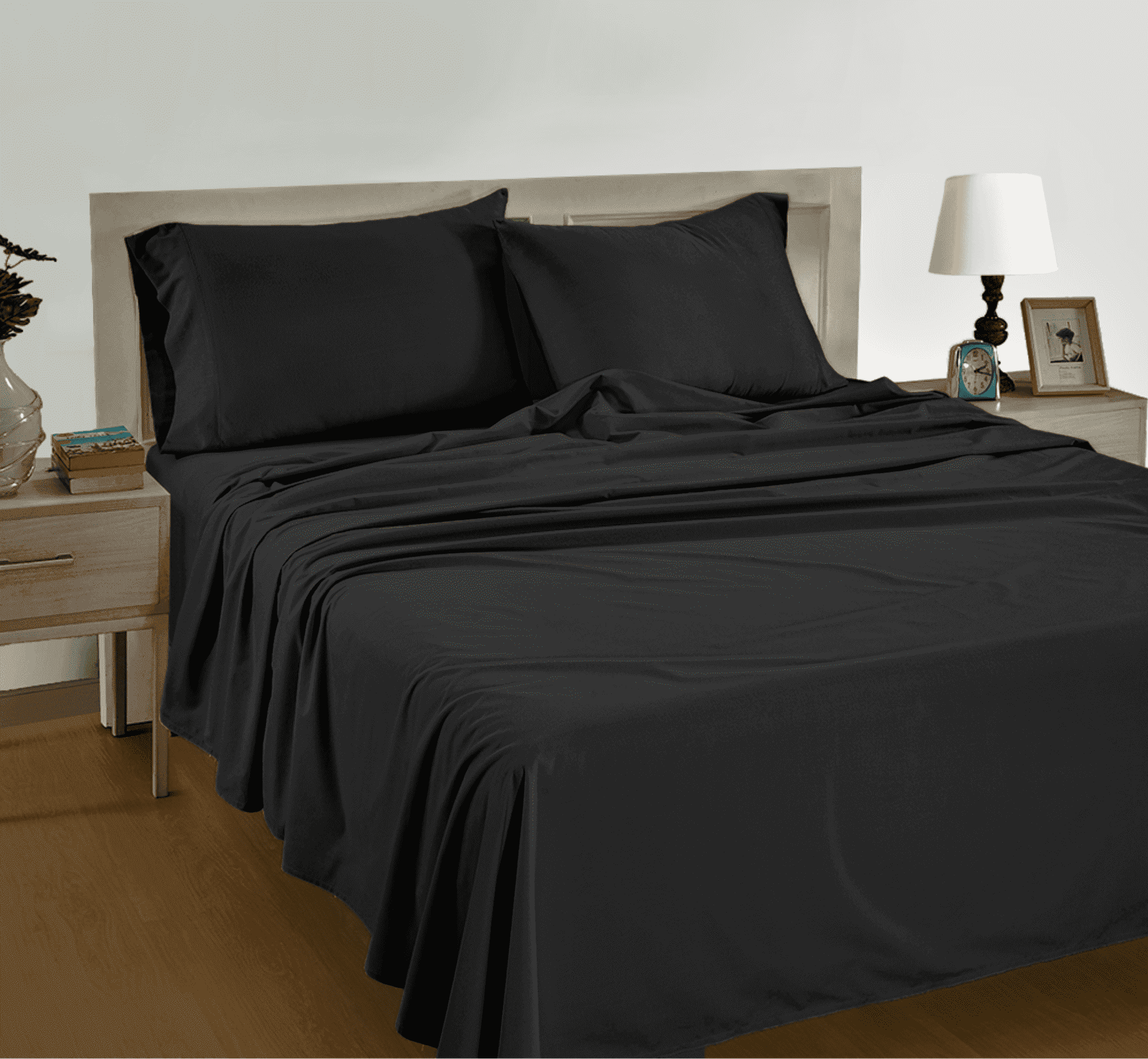 Casa Platino 100% Cotton Full Size Bed Sheet Set of 4, Fit Mattress ...