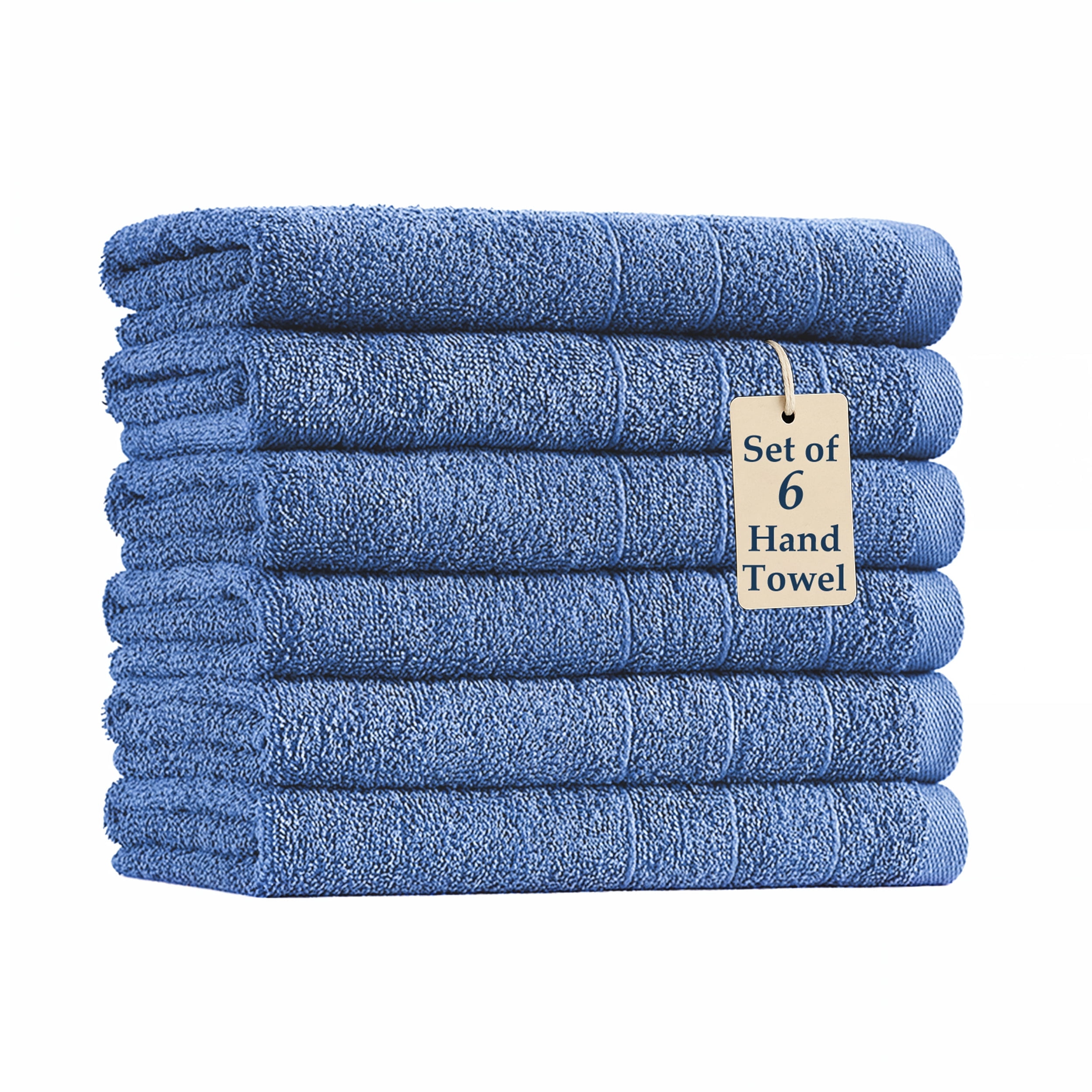 Casa Platino 100% Cotton Hand Towels for Bathroom - 6 Piece Set (16" x ...
