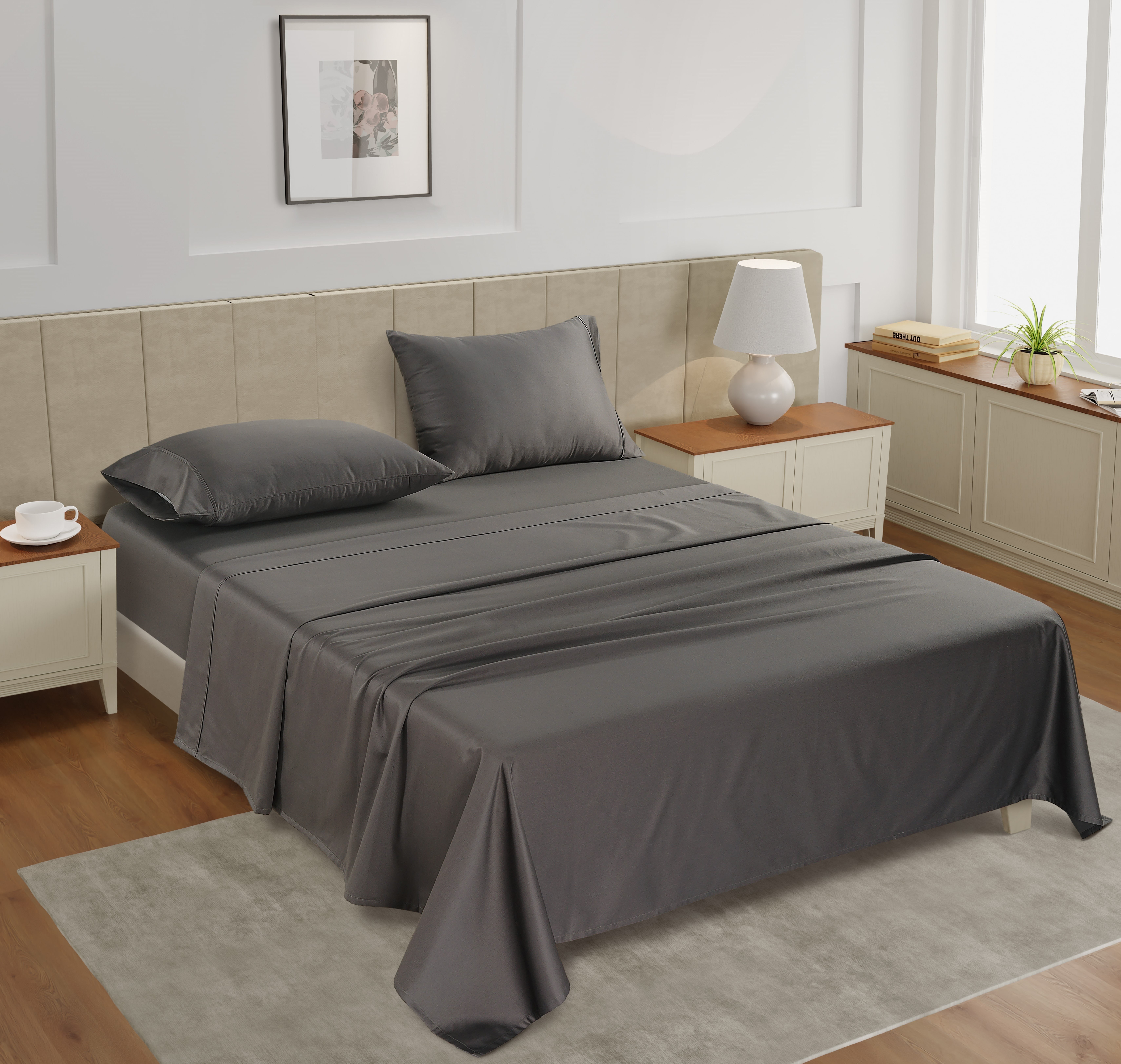 Casa Platino 4-Piece King Size Bed Sheets Set, Luxury Hotel Quality 450 ...