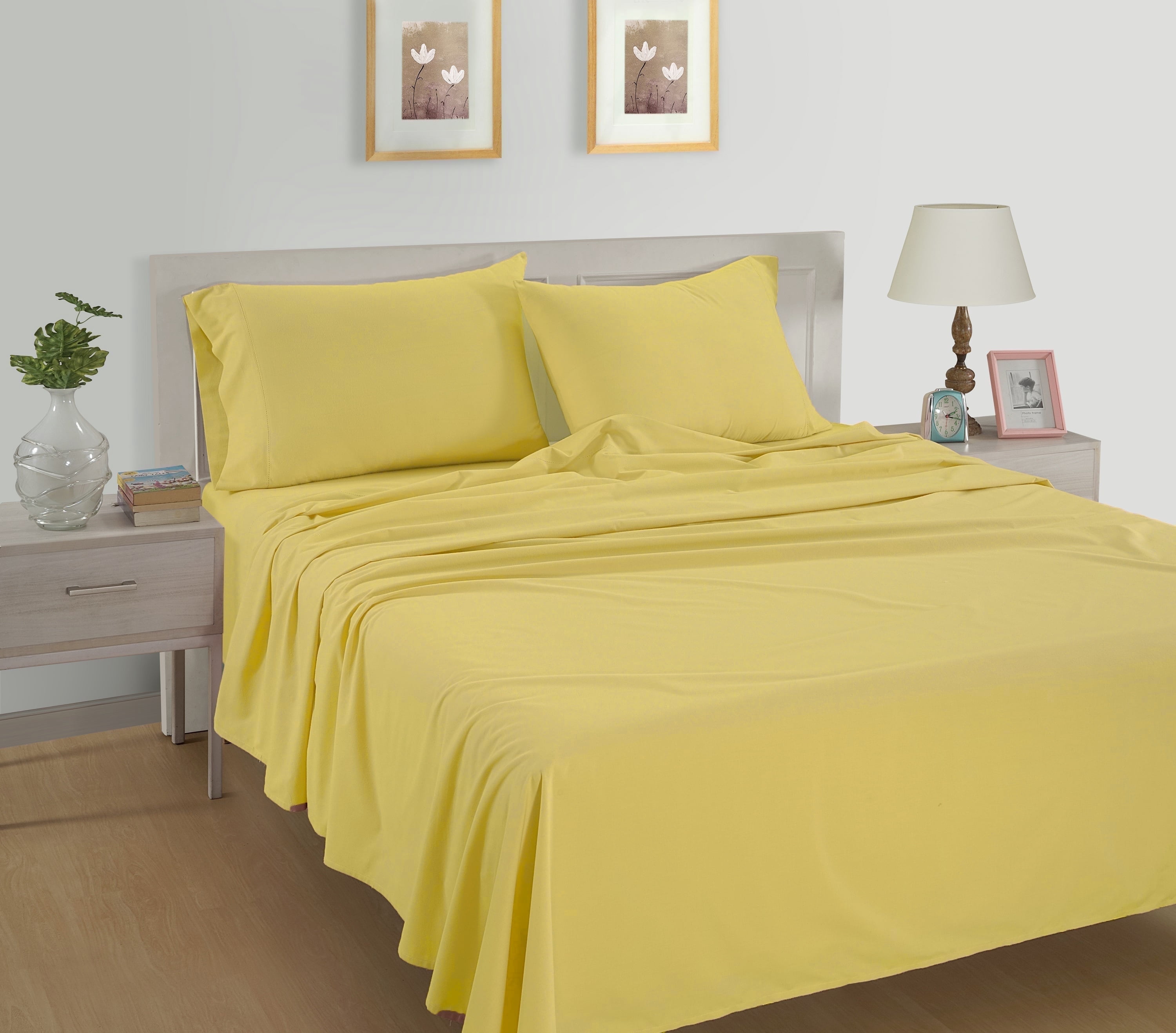 Casa Platino 100% Long Staple Cotton 4 Piece Pure Percale King Size Bed ...