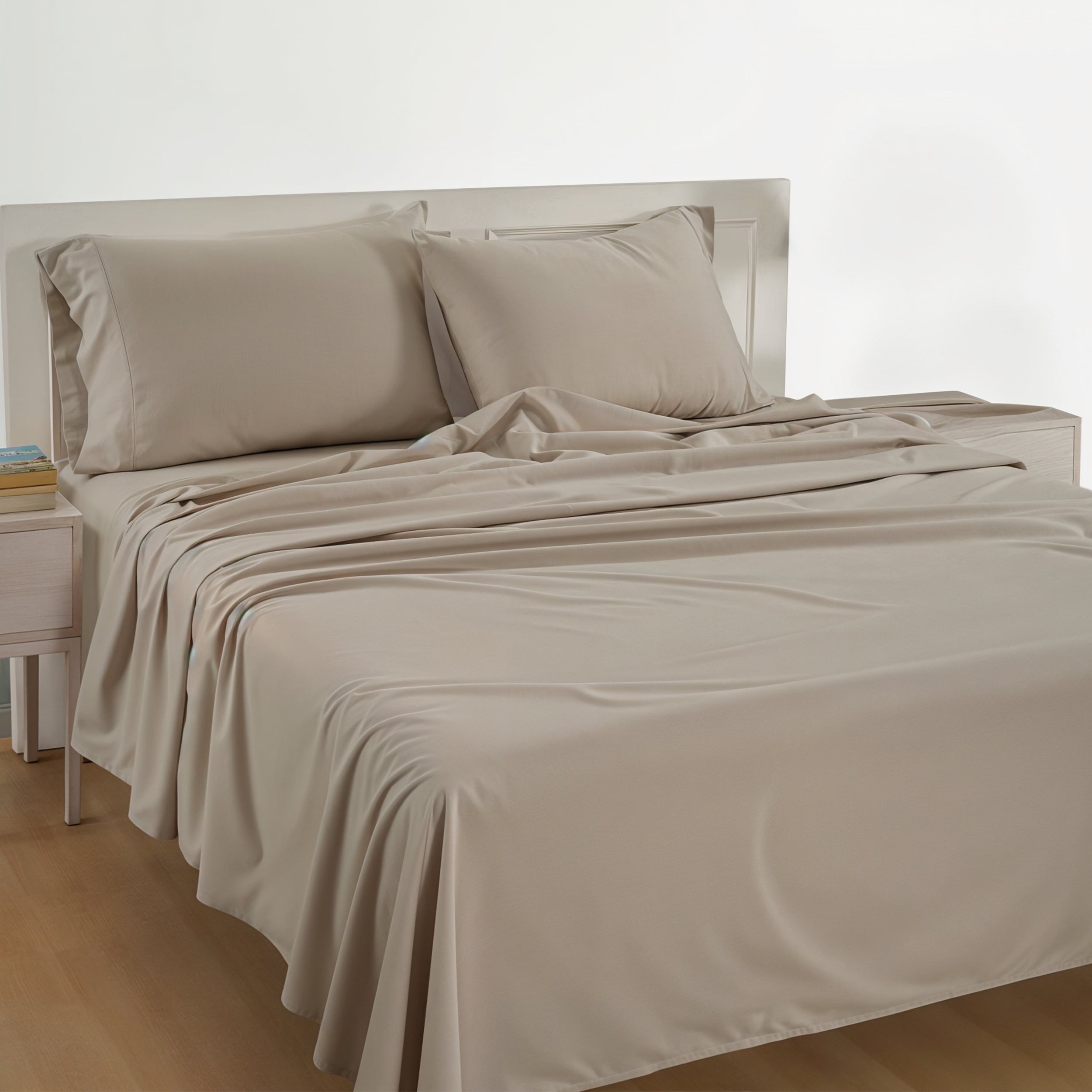 "Casa Platino Queen Size Bed Sheets Set, 100% Long Staple Cotton, 4 ...