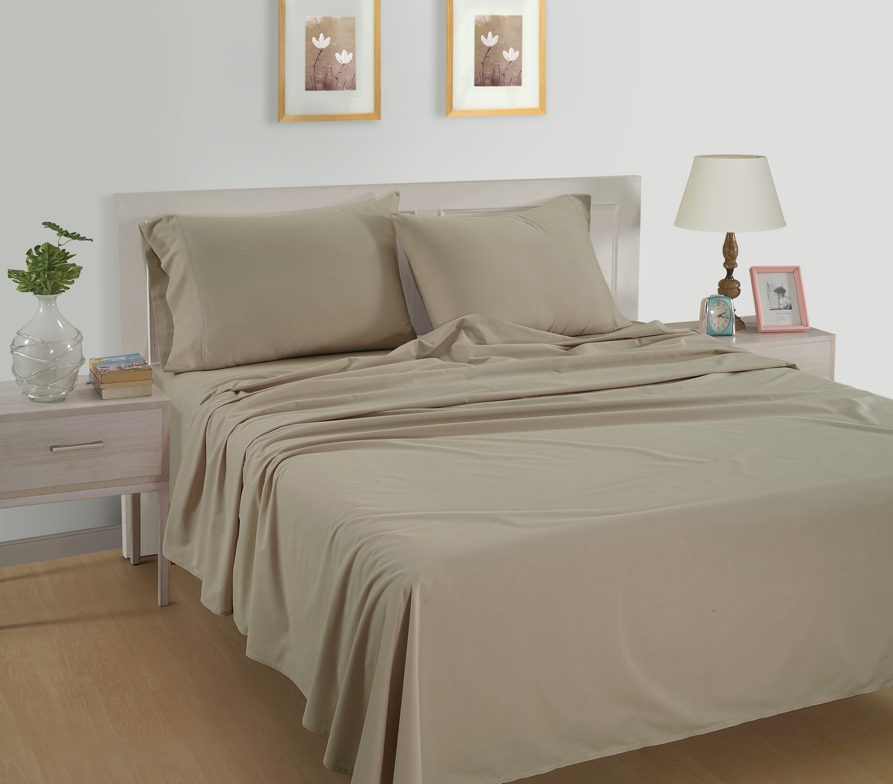 "Casa Platino Queen Size 4 Piece Soft Cotton Bed Sheets Set with 15 ...
