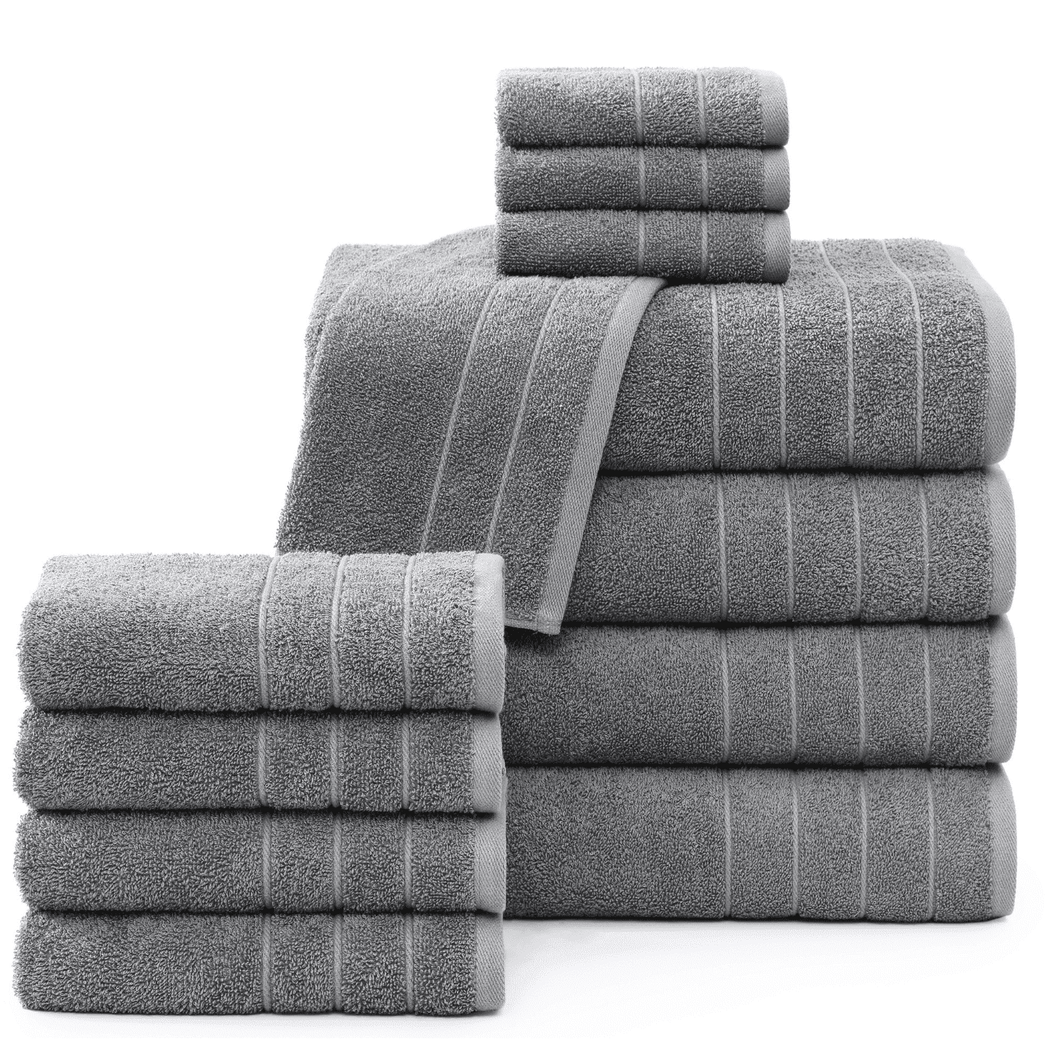 Casa Platino 12 Piece Towel Set, 4 Large Bath Towels 30x60 inch, 4 Hand ...