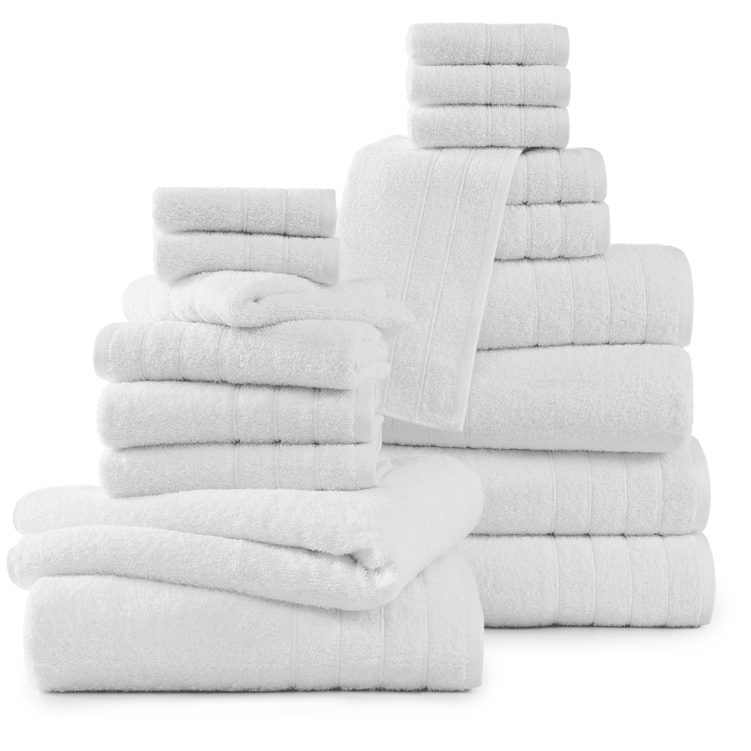 Casa Platino 18-Piece Towel Set, 6 Bath/Hand Towels, 6 Washcloths ...