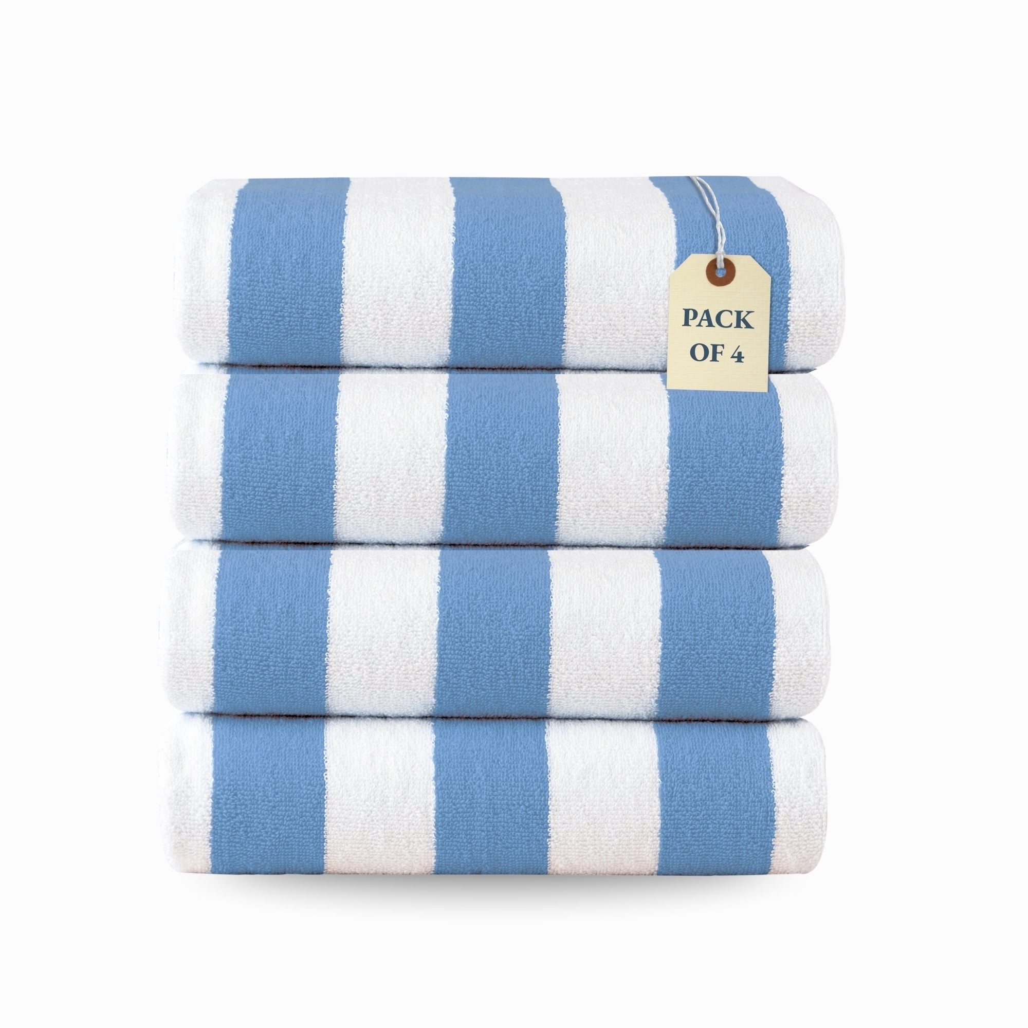 Casa Platino 4 Pack Caban Stripe Beach Towel Set, Large Beach Towel 36 ...