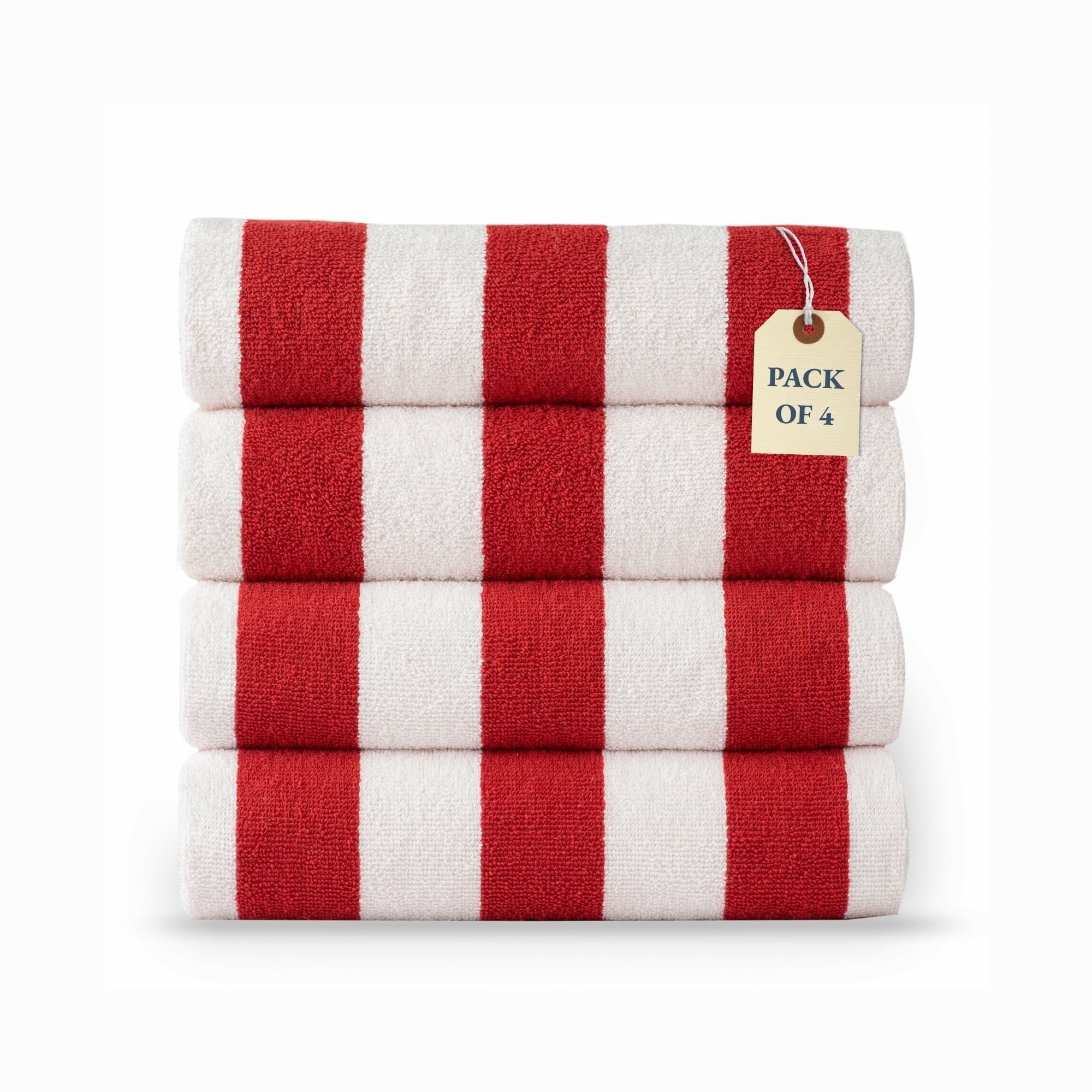 Casa Platino 4 Pack Caban Stripe Beach Towel Set, Large Beach Towel 36 ...